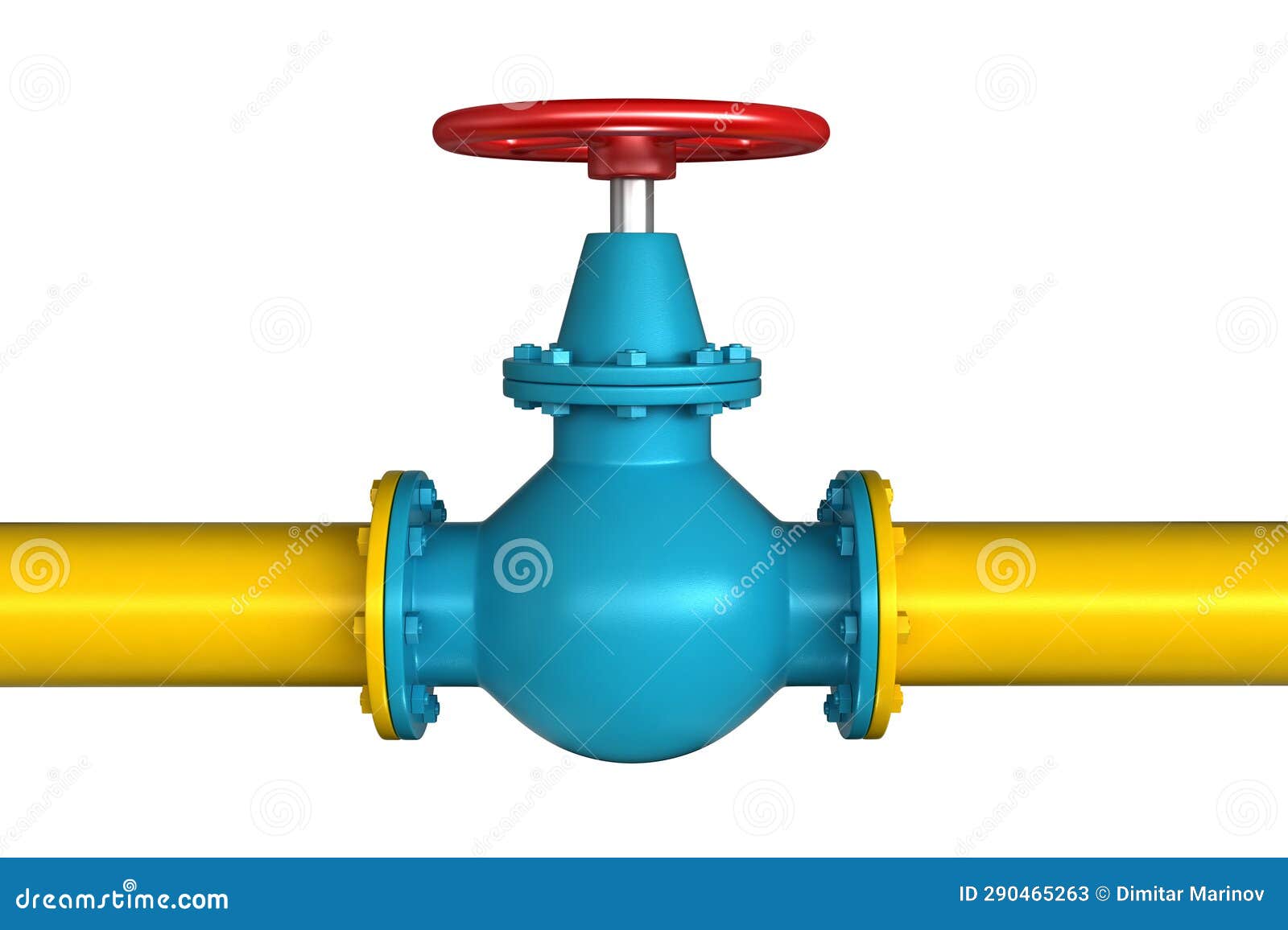 Gas tap with pipeline stock illustration. Illustration of blue - 290465263
