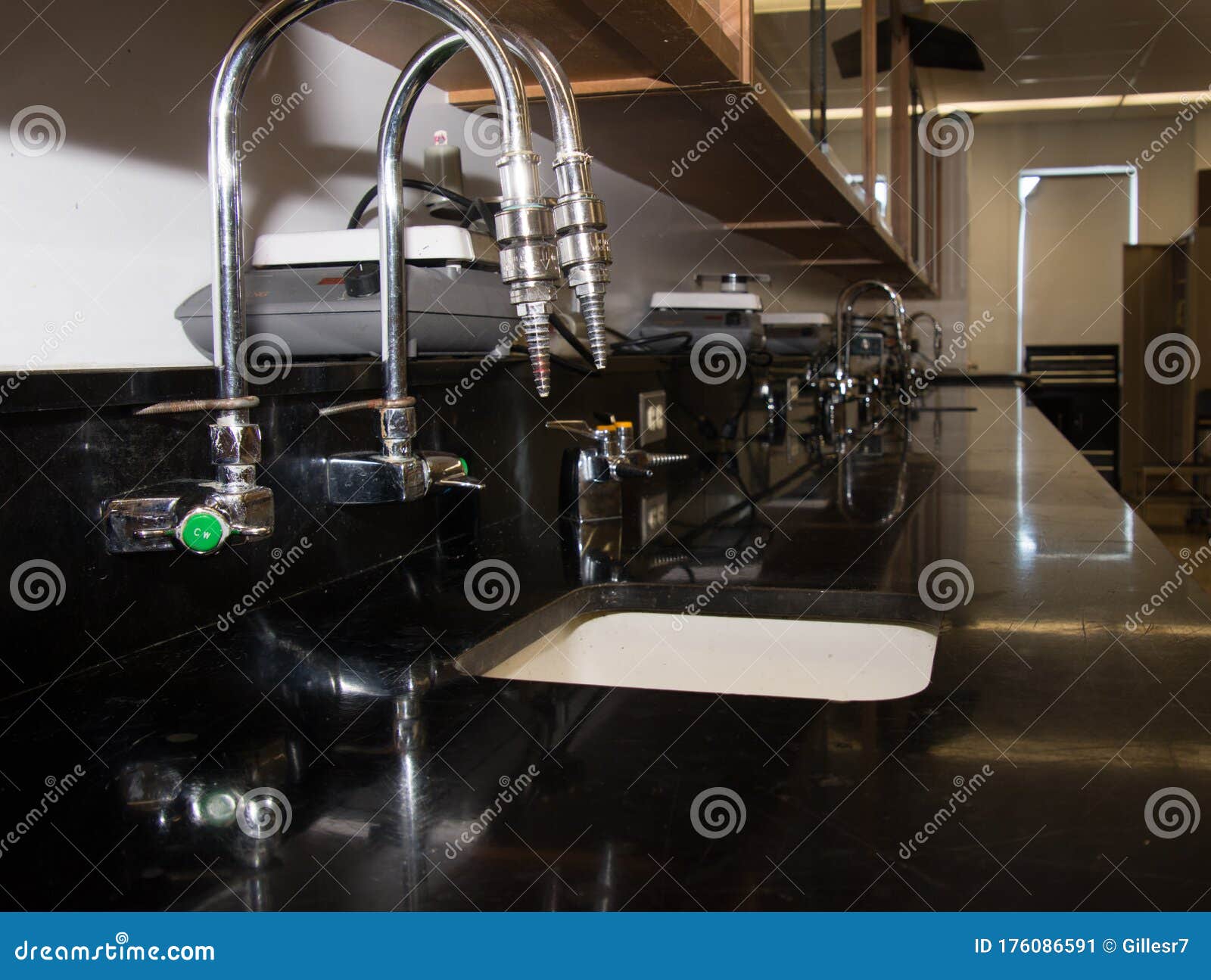 Gas Taps in a School Laboratory Stock Image - Image of school, sink ...
