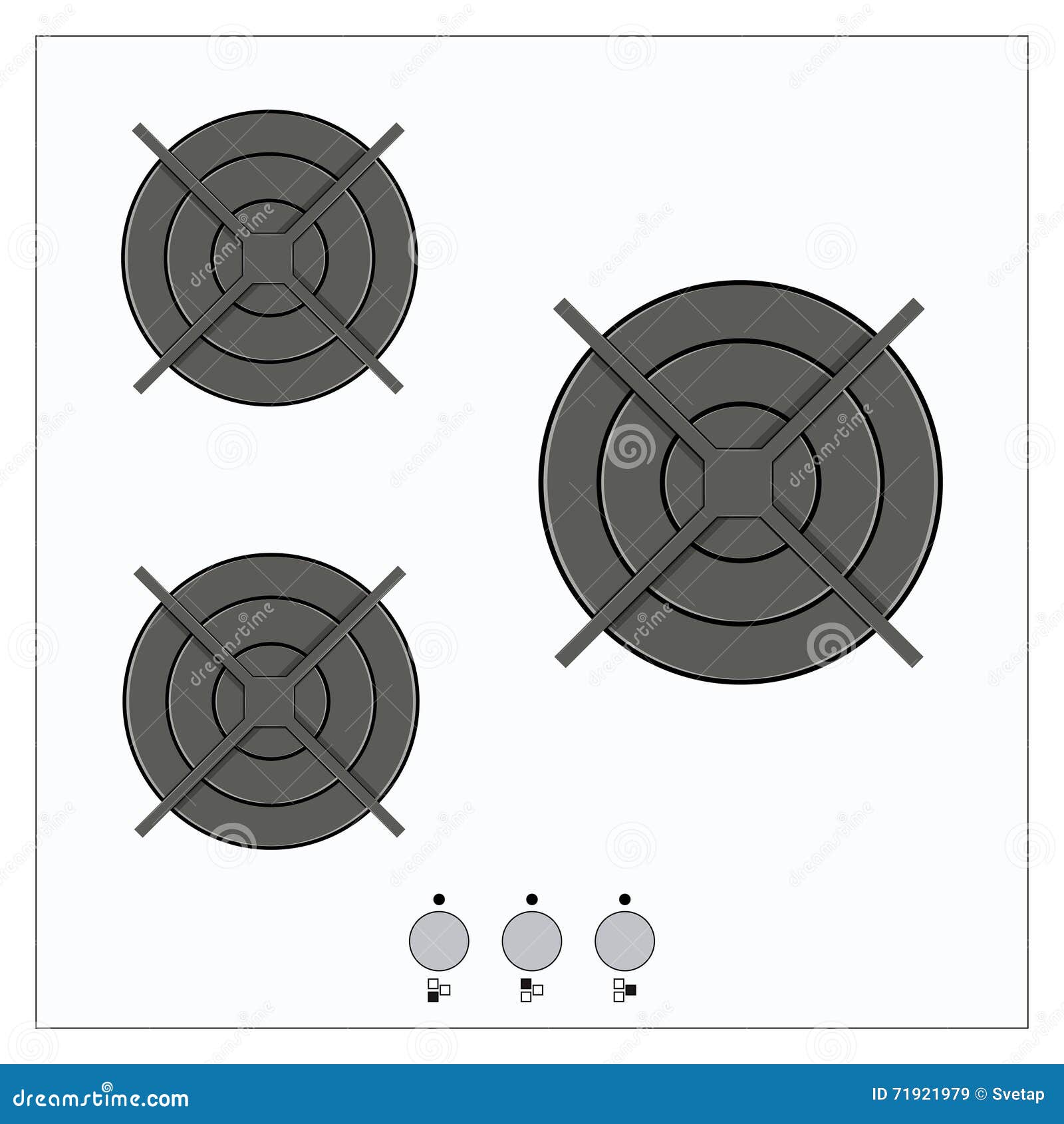 Gas Top of Kitchen Gas Stove Vector Stock Vector - Illustration of ...