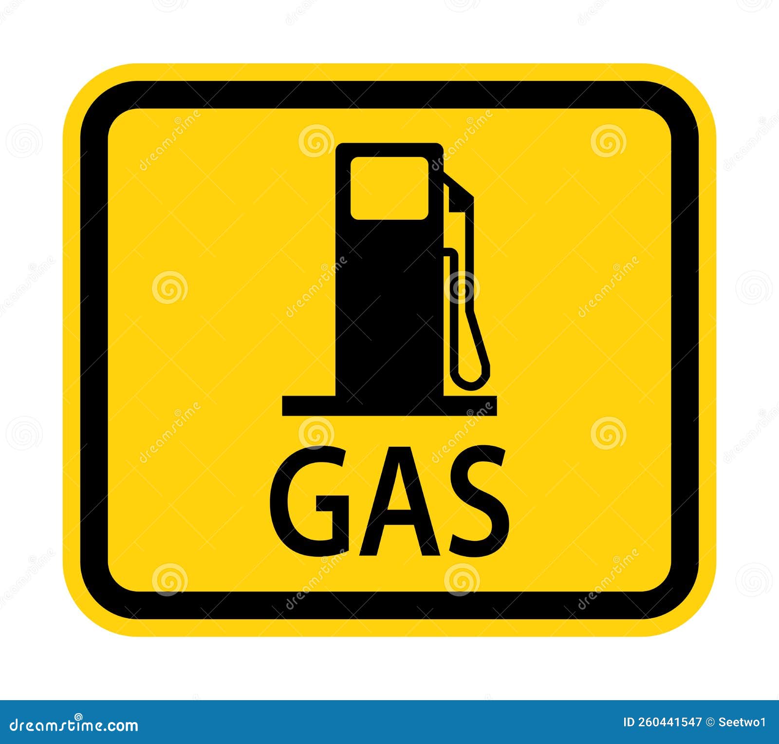 Gas Traffic Sign on White Background Stock Vector - Illustration of ...