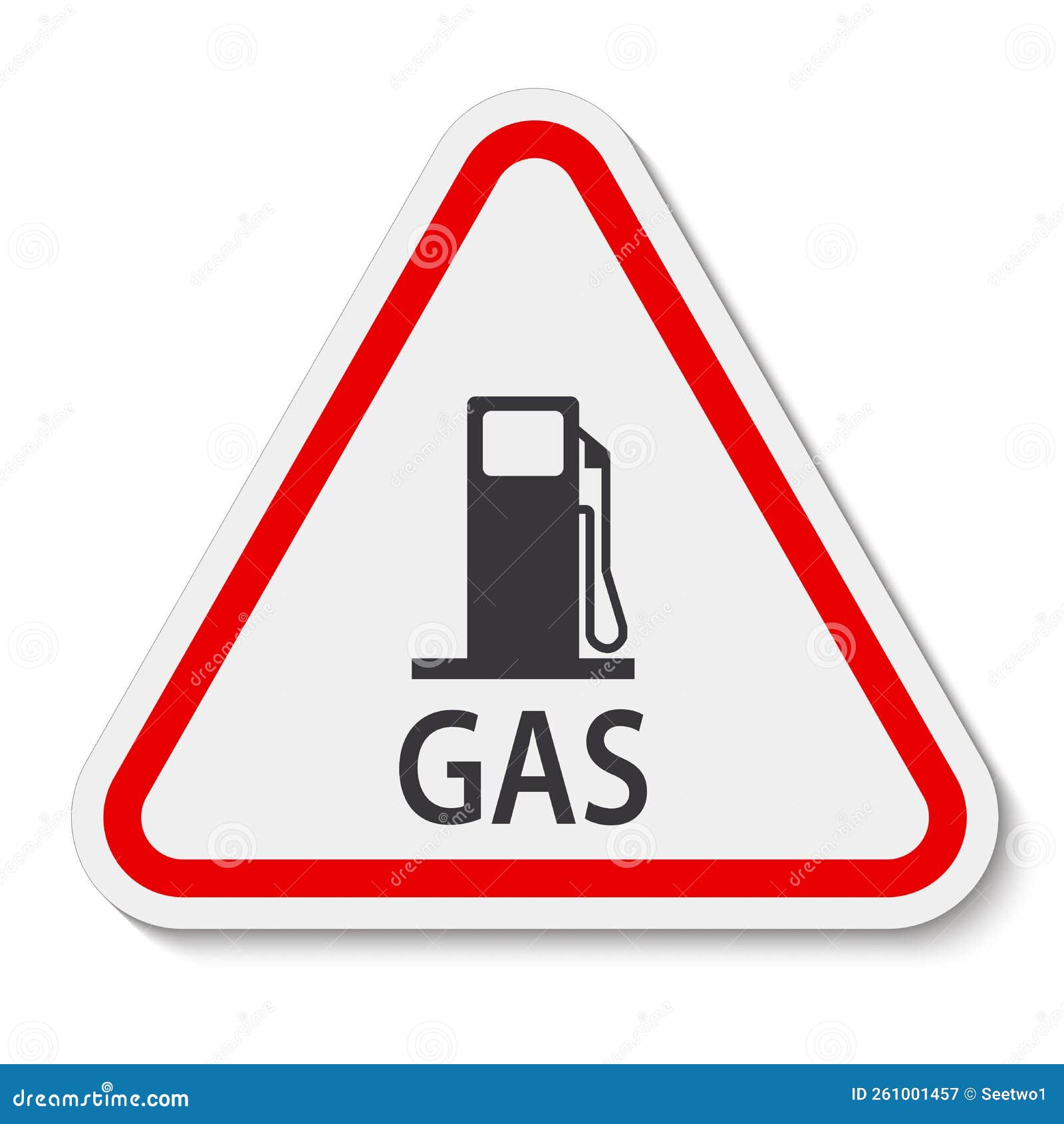Gas Traffic Sign on White Background Stock Vector - Illustration of ...
