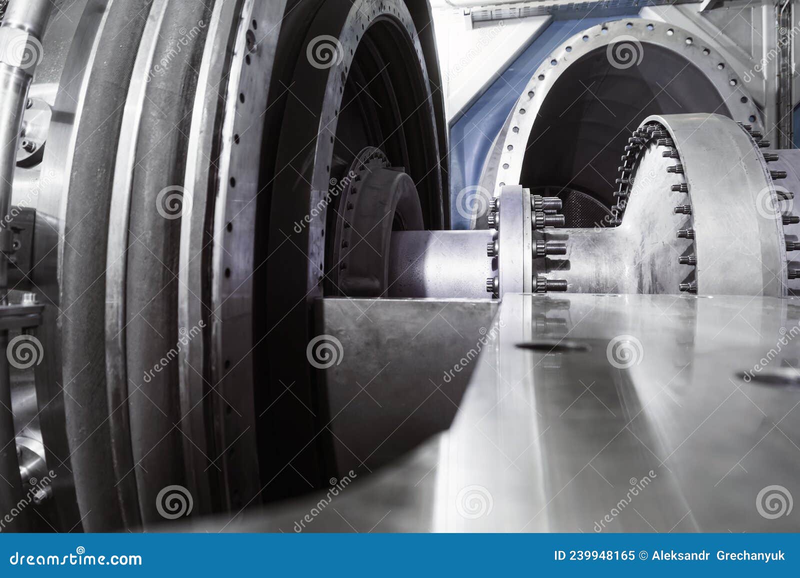 The Rotor of a Gas Turbine Compressor with a Bolted Coupling Half ...