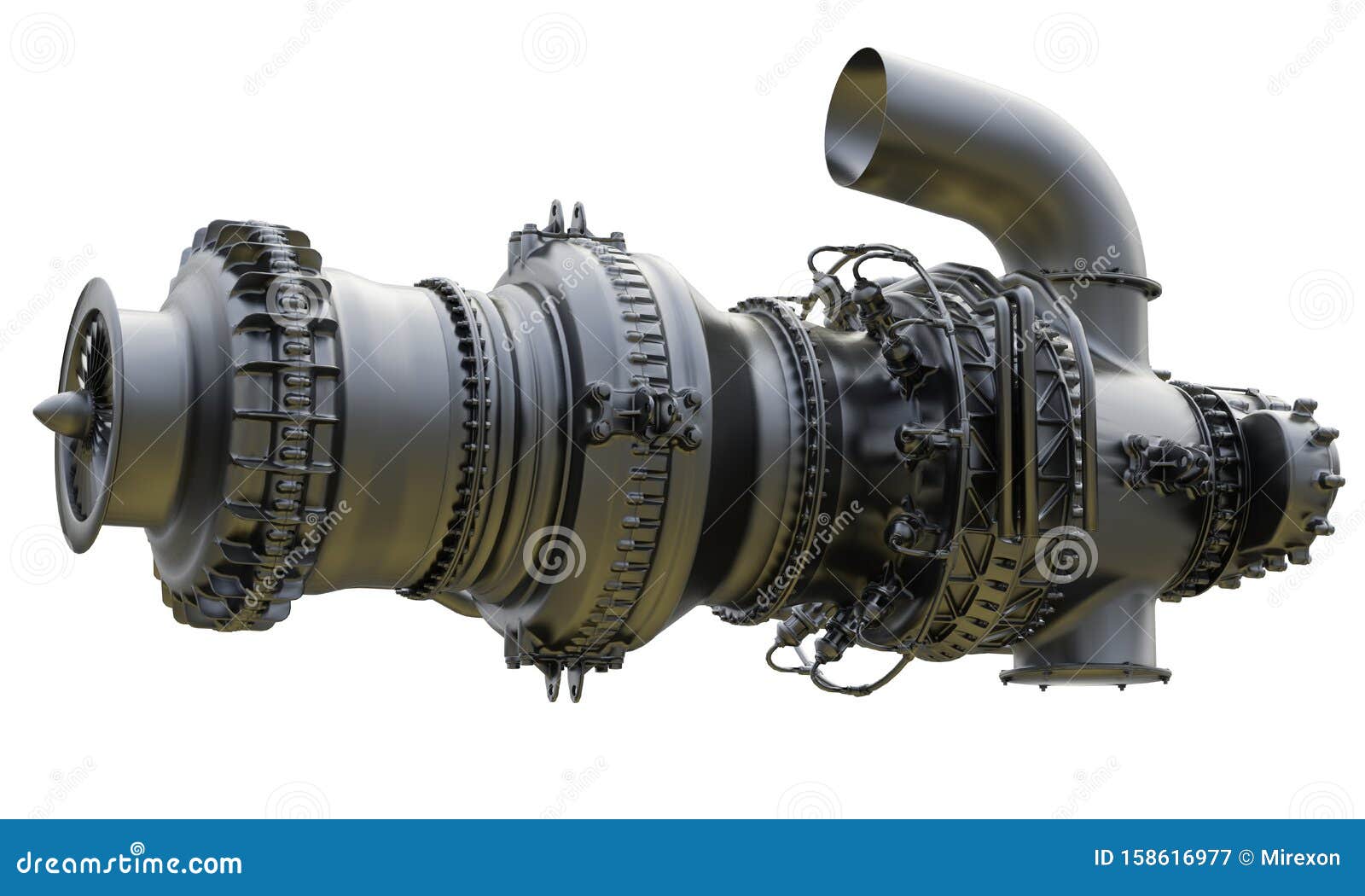 Gas Turbine Engine of Feed Gas Compressor. 3d Rendering Stock ...
