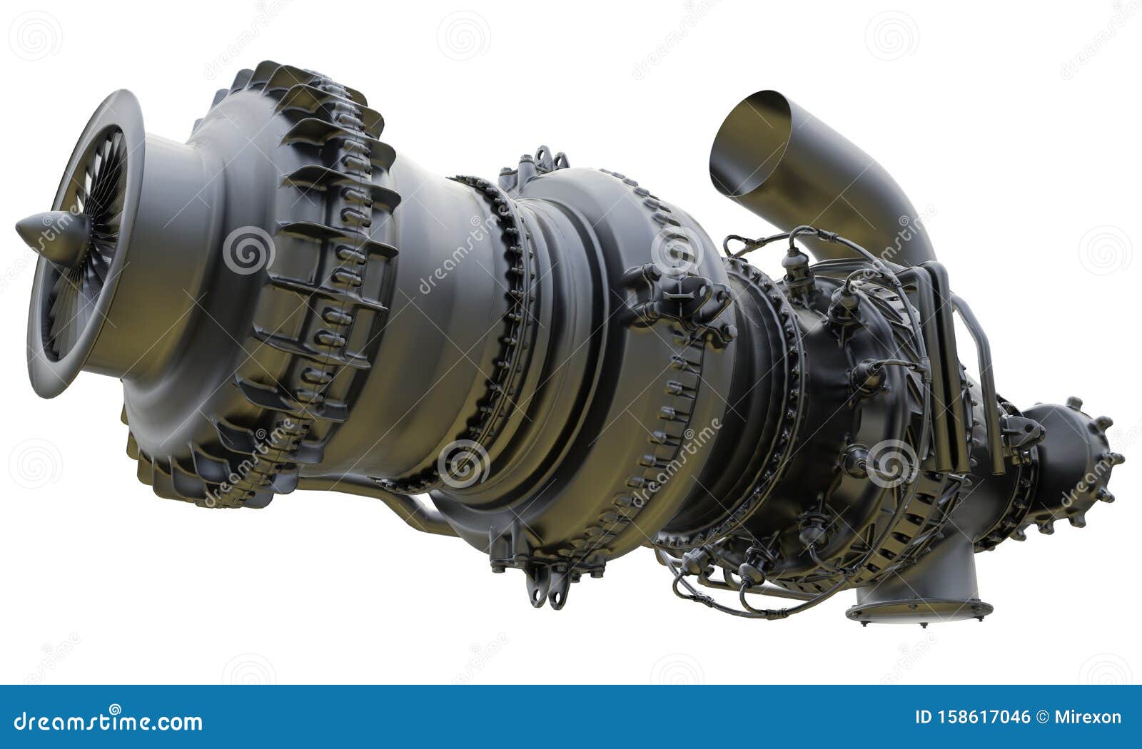 Gas Turbine Engine of Feed Gas Compressor. 3d Rendering Stock ...