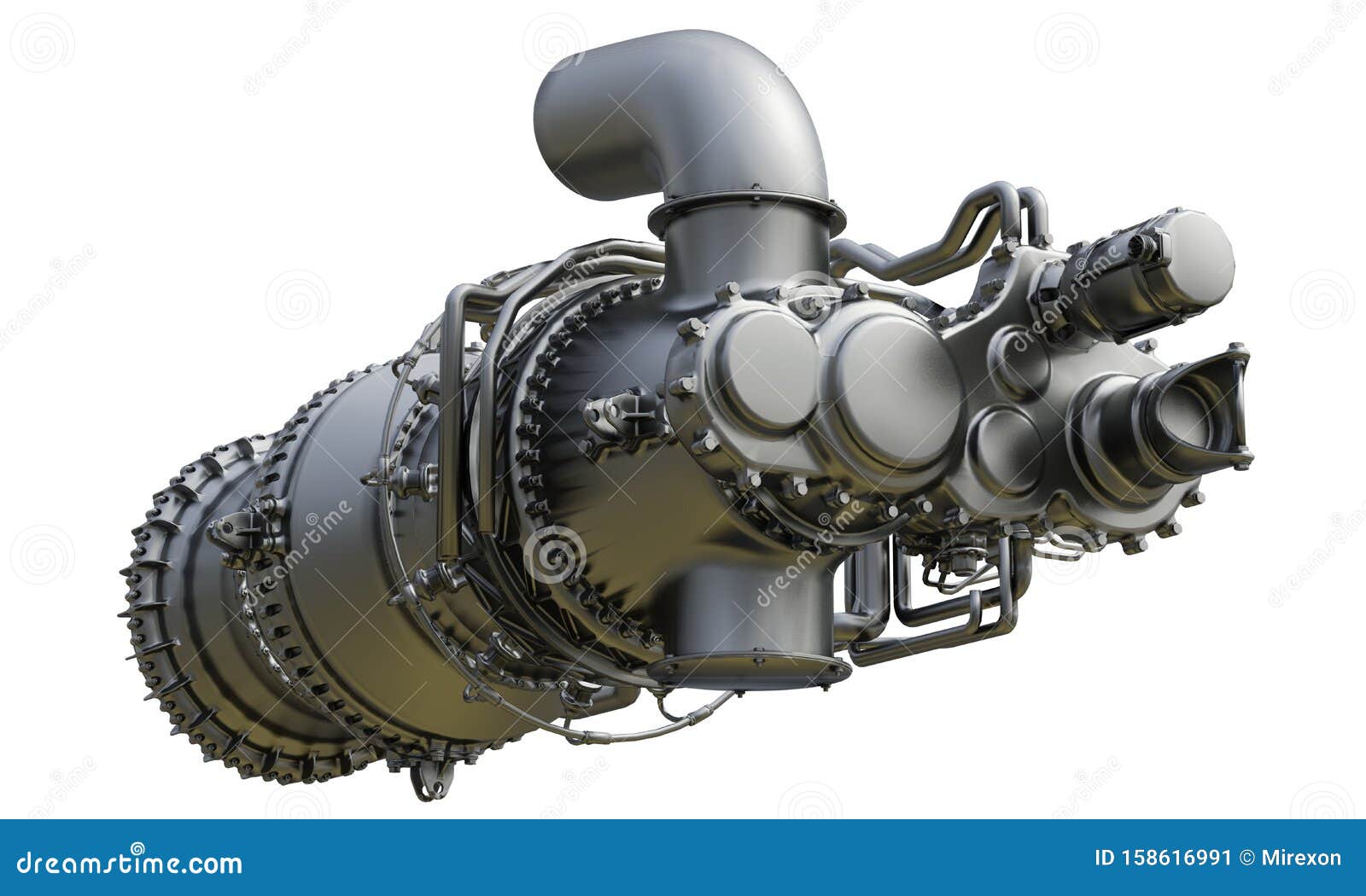 Gas Turbine Engine of Power Plant. 3d Rendering Stock Illustration ...