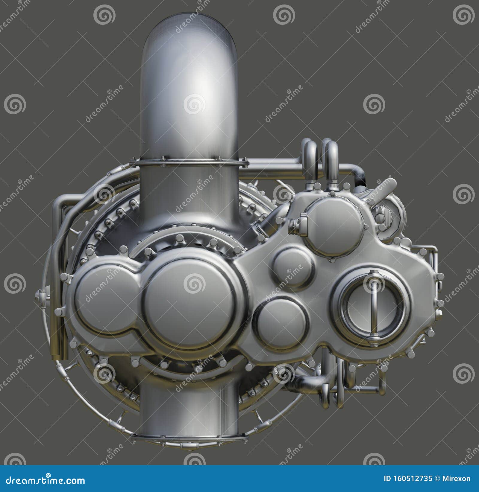 Gas Turbine Engine of Power Plant. 3d Rendering Stock Illustration ...