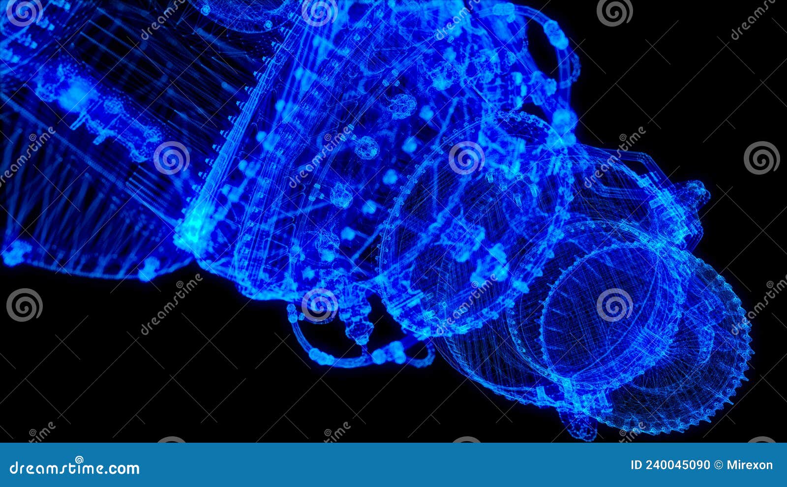 Gas Turbine Engine. Wire-frame 3d Model Stock Illustration ...