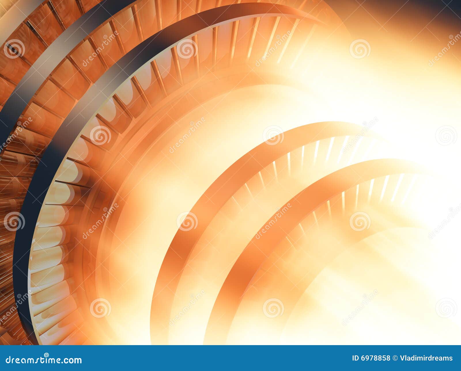Gas turbine engine working stock illustration. Illustration of airflow ...