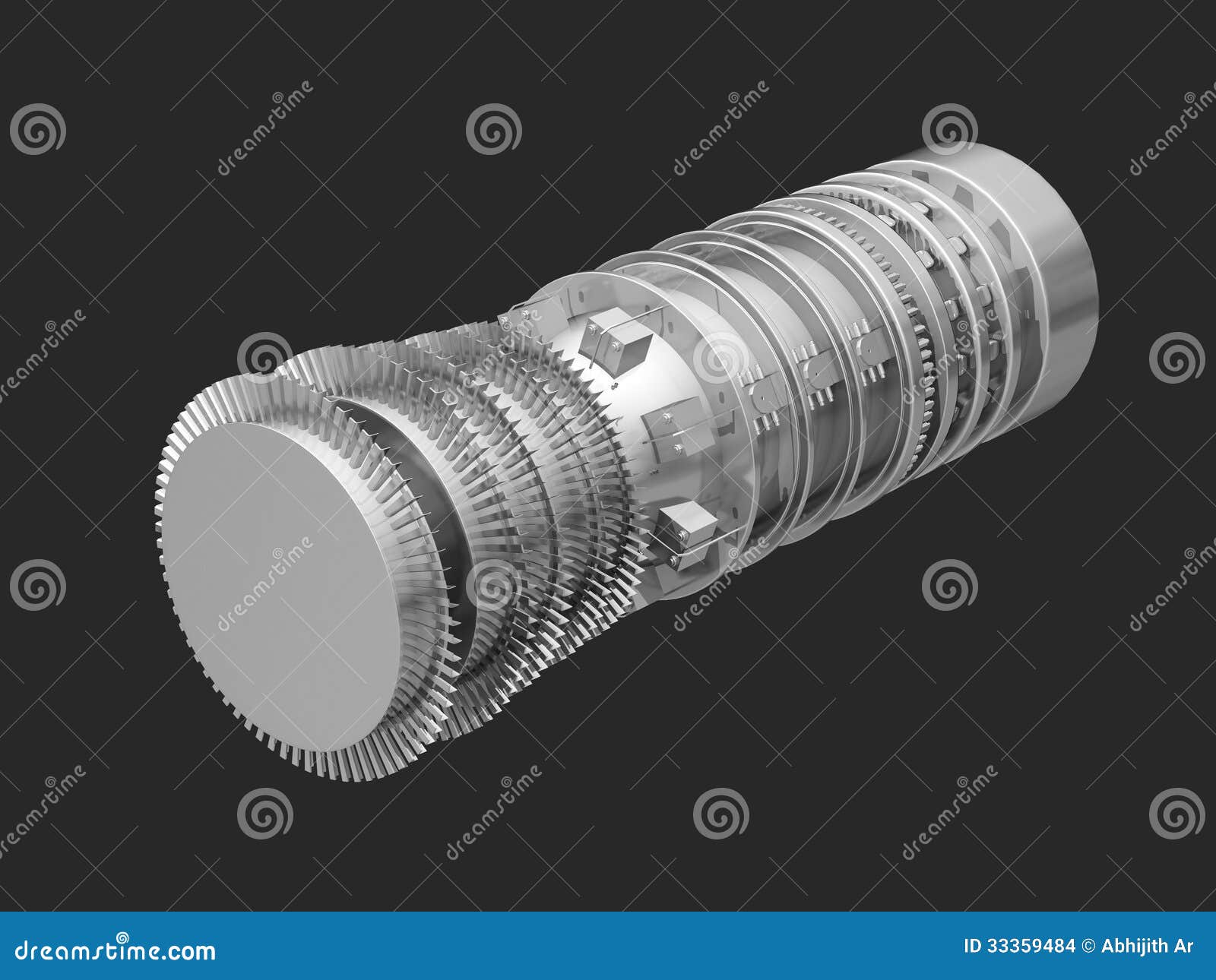 Gas Turbine Jet Engine Propulsion Blades Stock Illustration ...