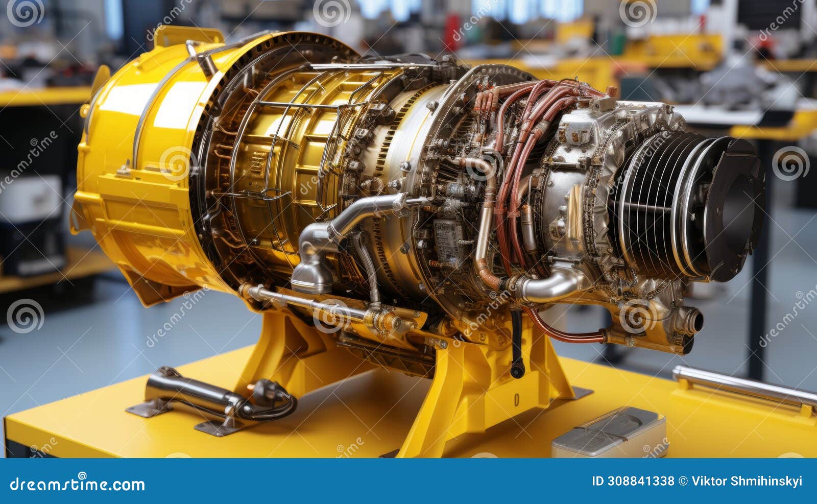 Gas Turbine Ship Engine Close-up Stock Illustration - Illustration of ...