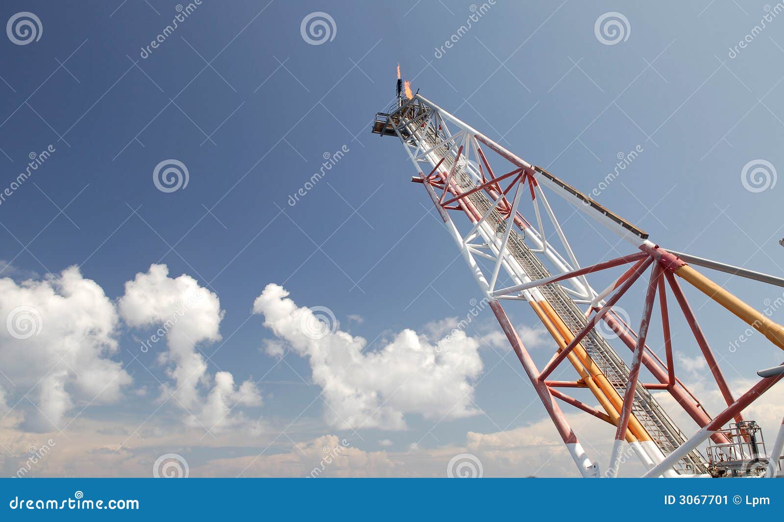 Gas Vent Flare and Flare Boom Stock Image - Image of energy, flare: 3067701