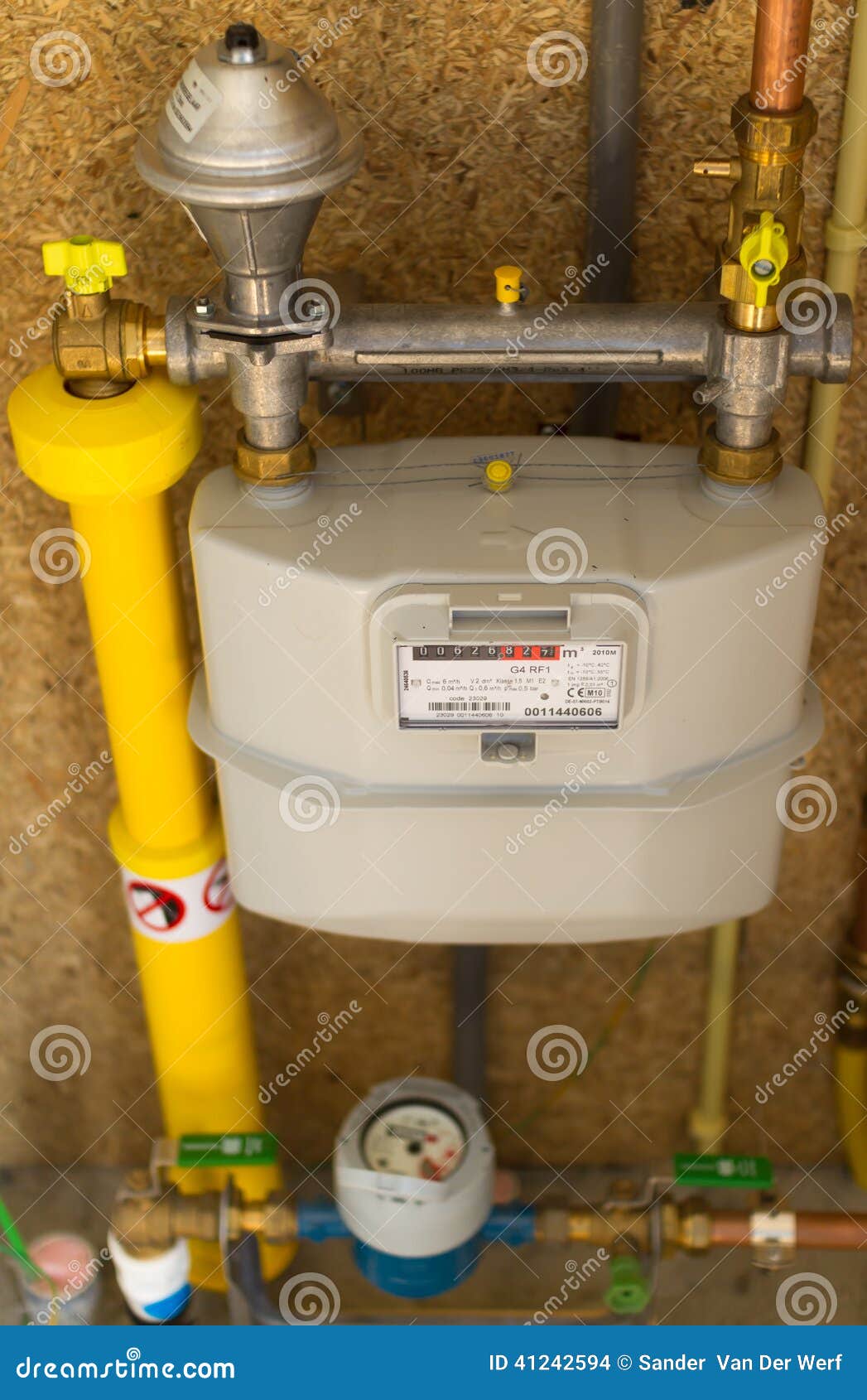 Gas and water meter stock photo. Image of copper, inside - 41242594