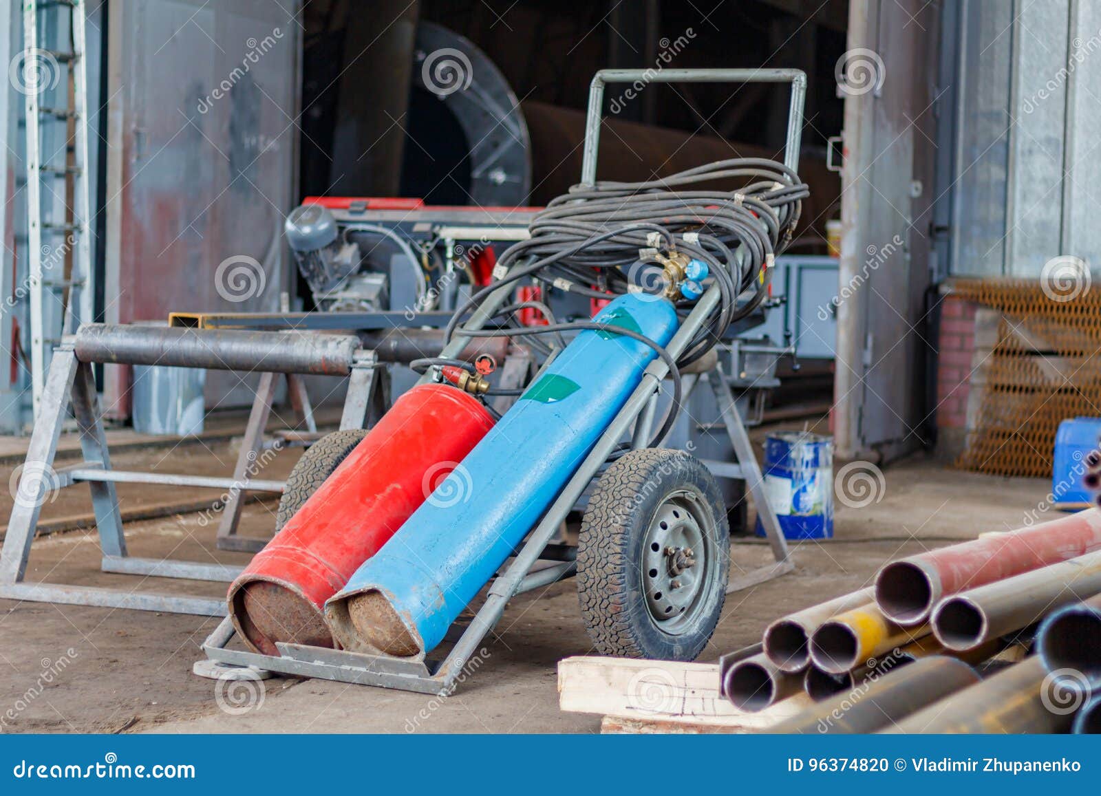 Gas Welding Equipment in the Assembly Workshop Stock Photo - Image of ...