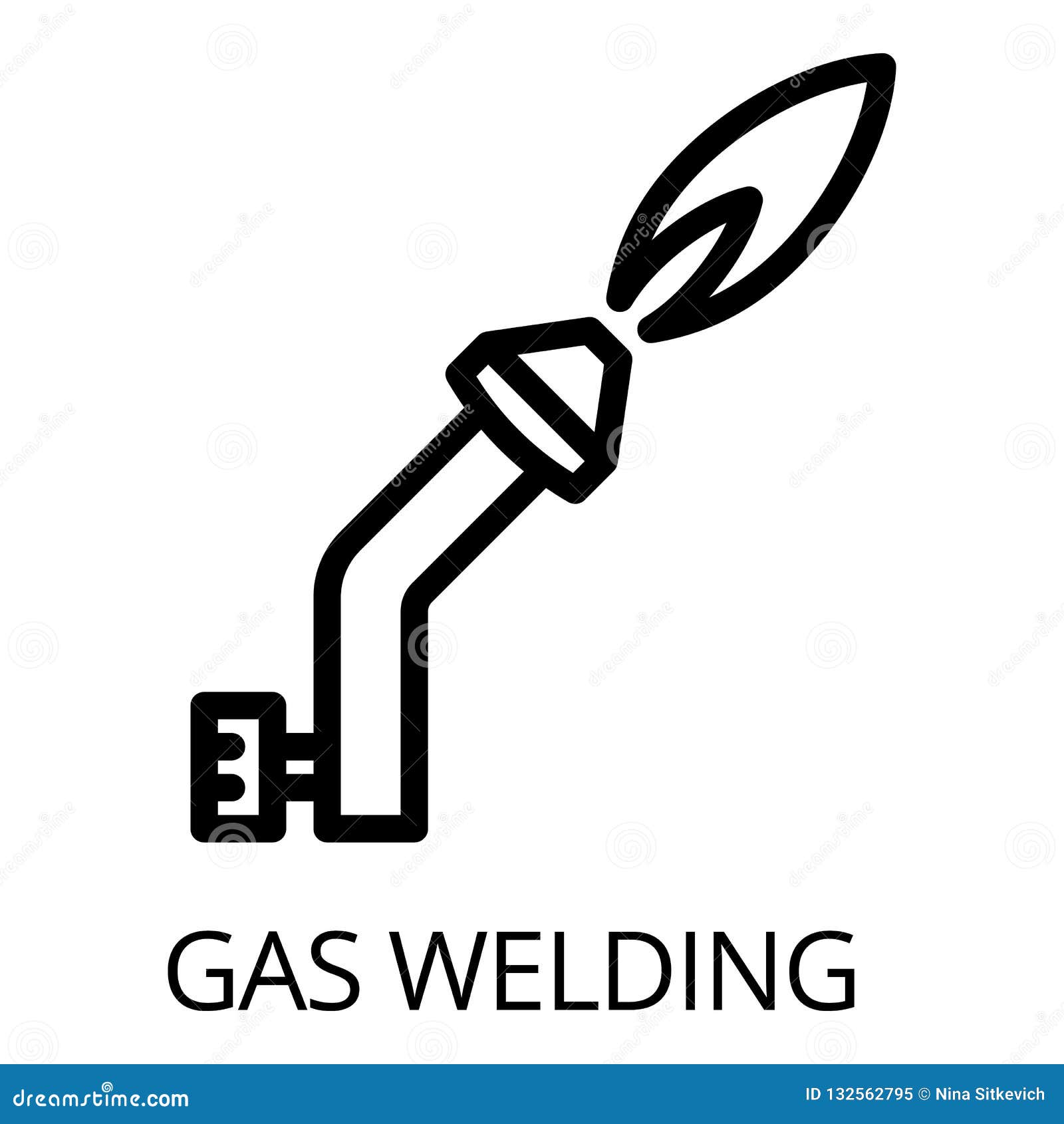 Gas Welding Icon, Outline Style Stock Vector - Illustration of flame ...