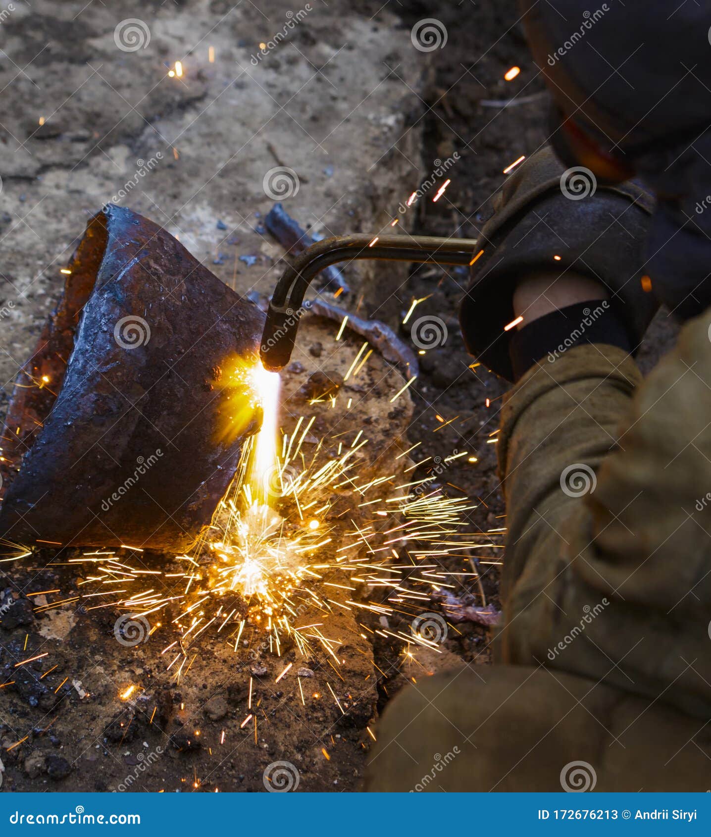 Gas Welding Machine at Work. Stock Image - Image of tools, flame: 172676213