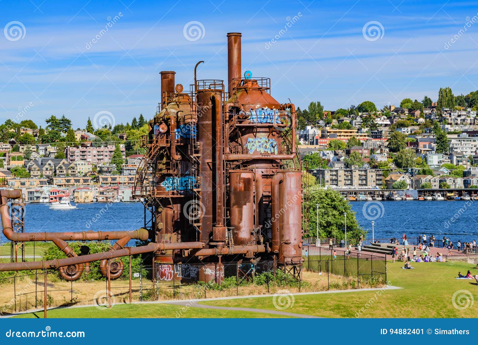 Gas Works Park Seattle editorial photo. Image of gassification - 94882401