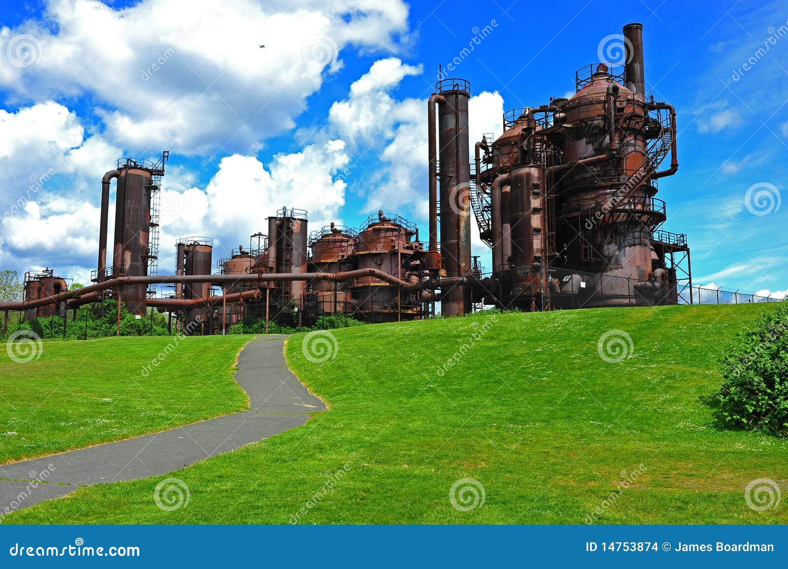 Gas works plant stock photo. Image of works, plant, path - 14753874