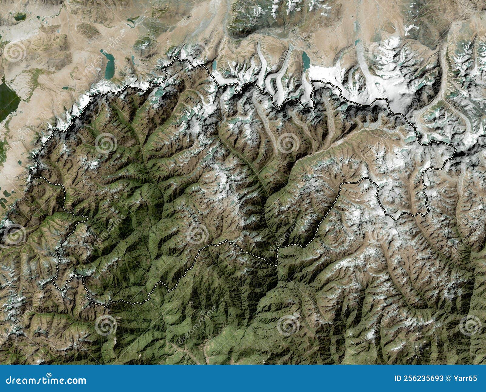 Gasa, Bhutan. High-res Satellite. No Legend Stock Image - Image of ...