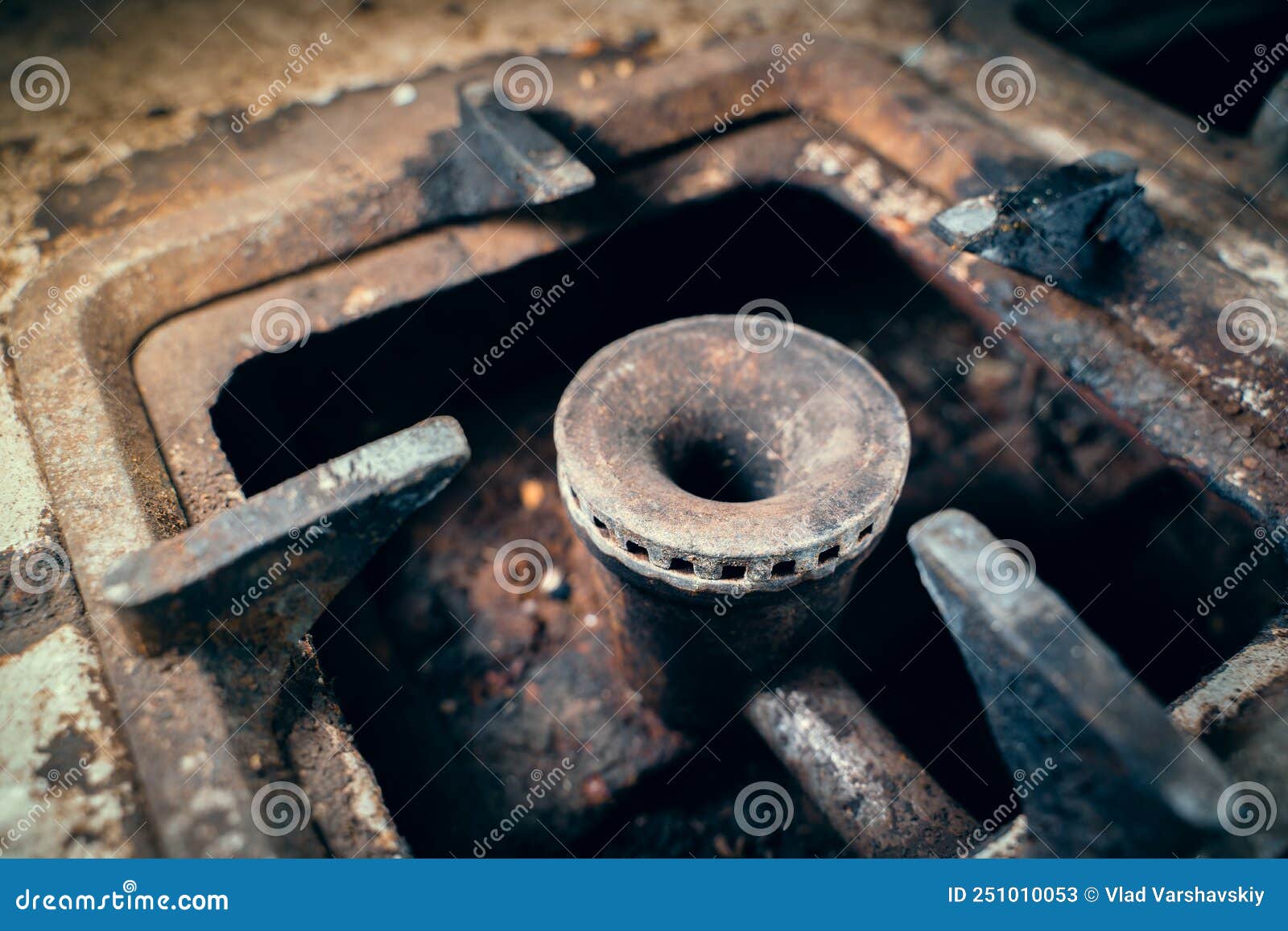 Gasbrander Van Een Zeer Oude Gaskachel Stock Afbeelding - Image of ...