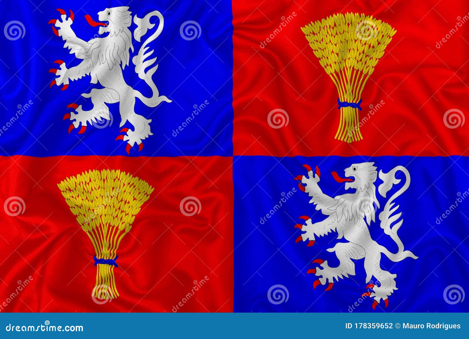 3D Flag Of Gascony, France. Stock Photo | CartoonDealer.com #123507864