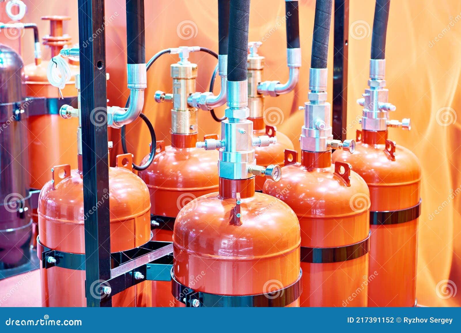Gas extinguishing modules stock photo. Image of group - 217391152