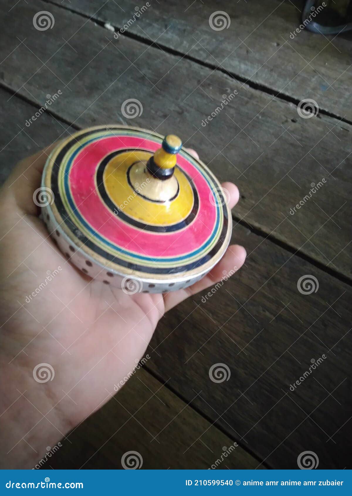 Gasing Finger Wood Background Red Yellow Stock Photography ...