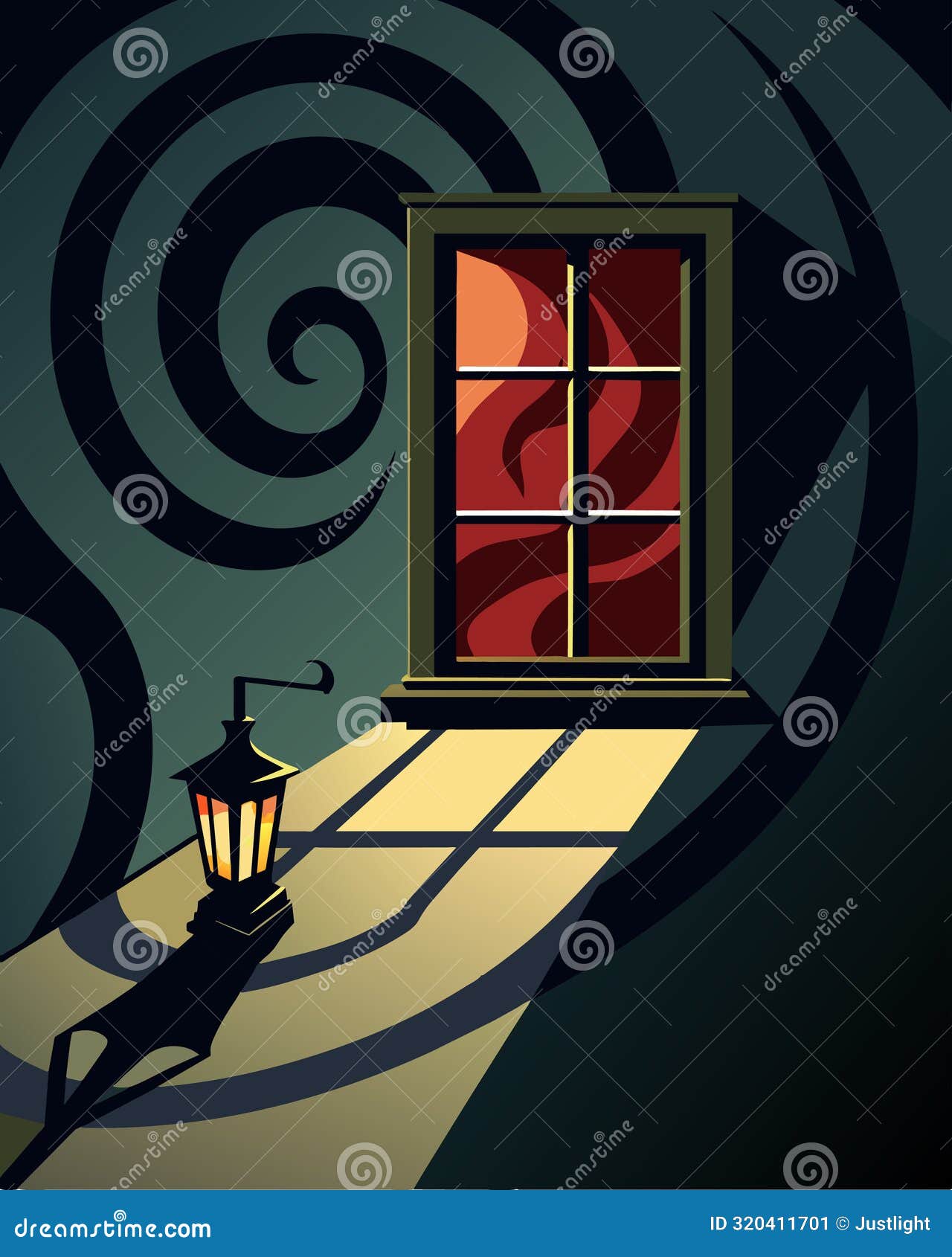 The Gaslight Outside The Window Cast Long Distorted Shadows On The Wall ...