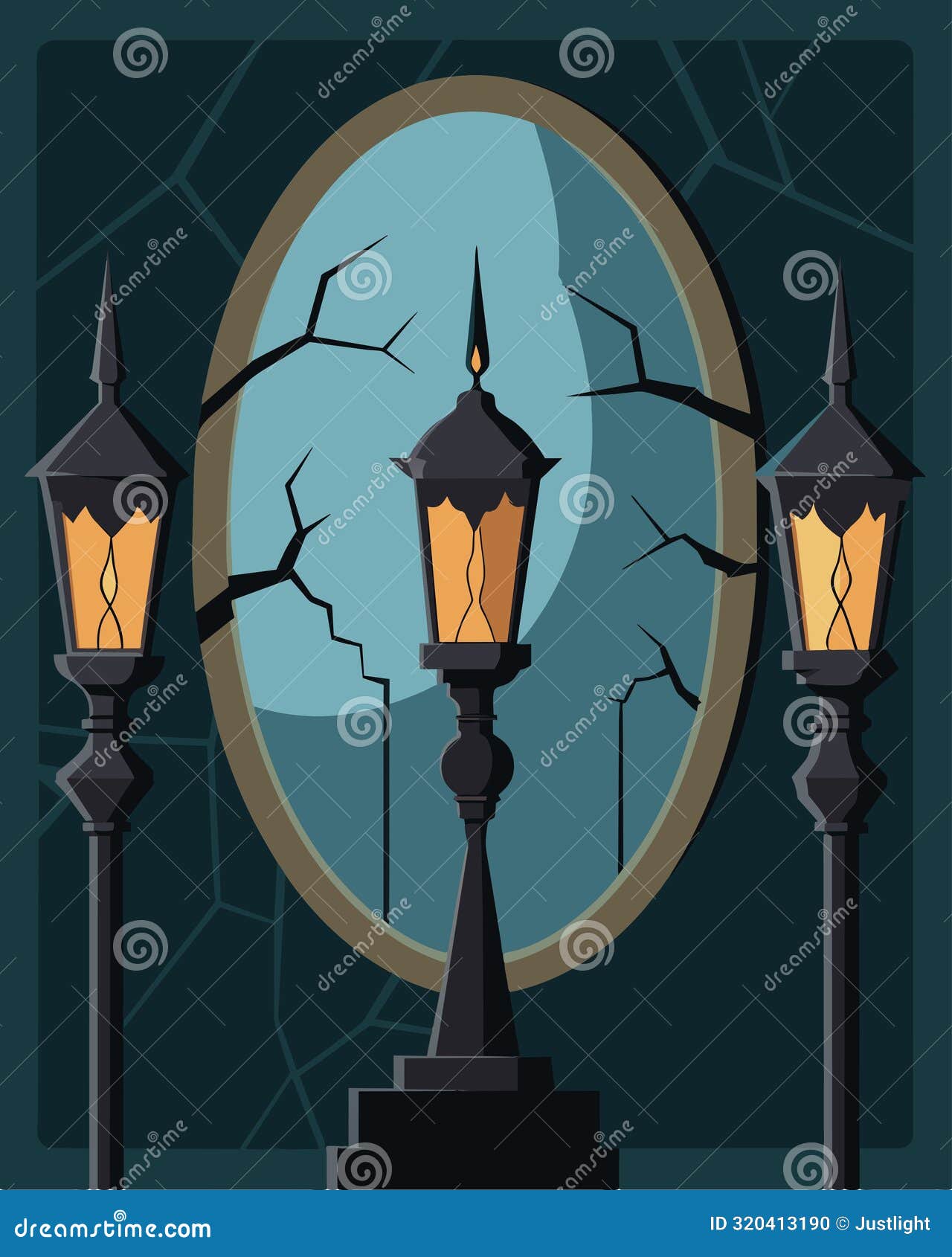 The Gaslights Cast a Deceiving Glow on the Cracked Mirrors Making the ...