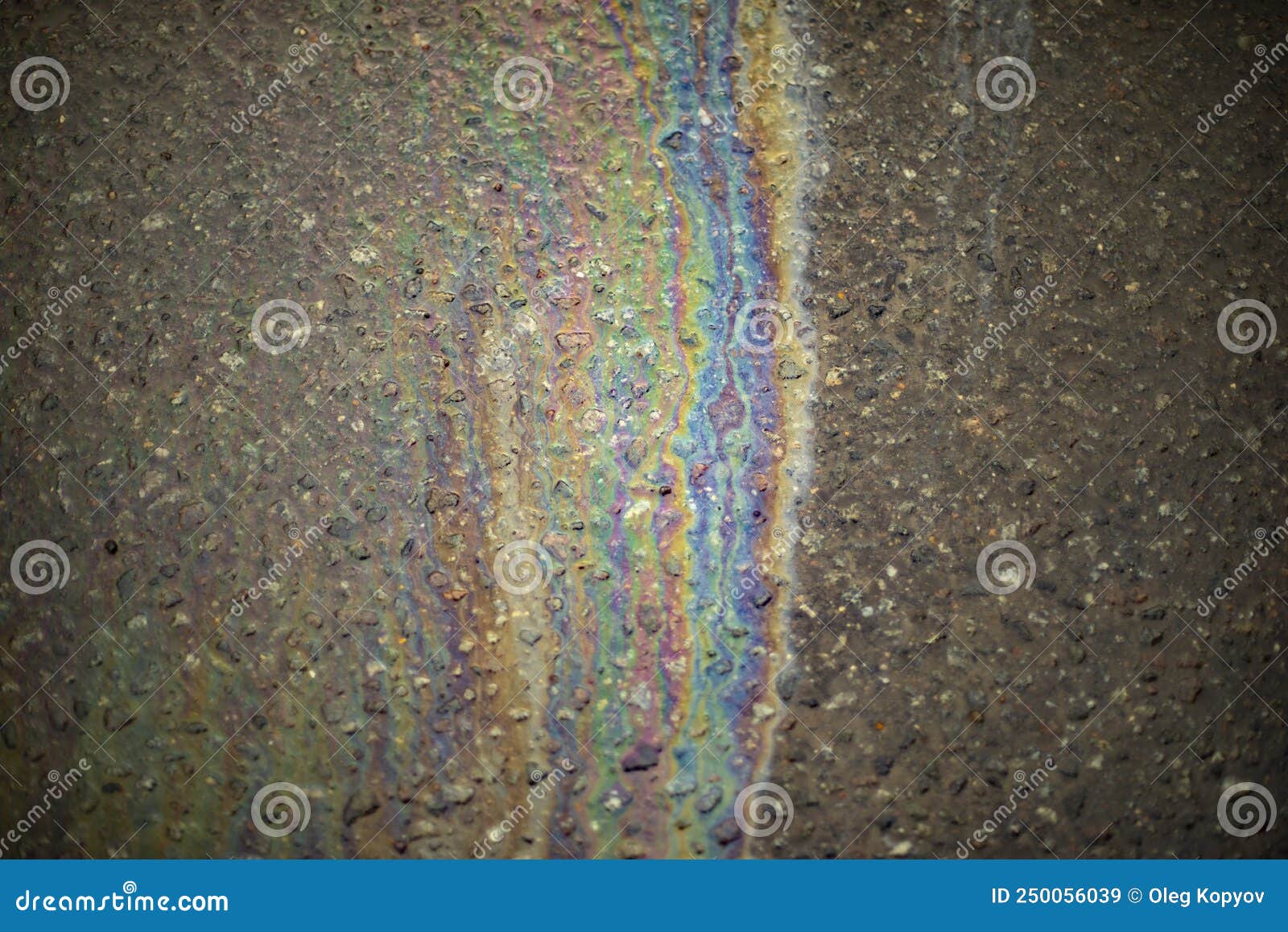 Gasoline on Asphalt. Fuel Texture on Road Stock Image - Image of detail ...