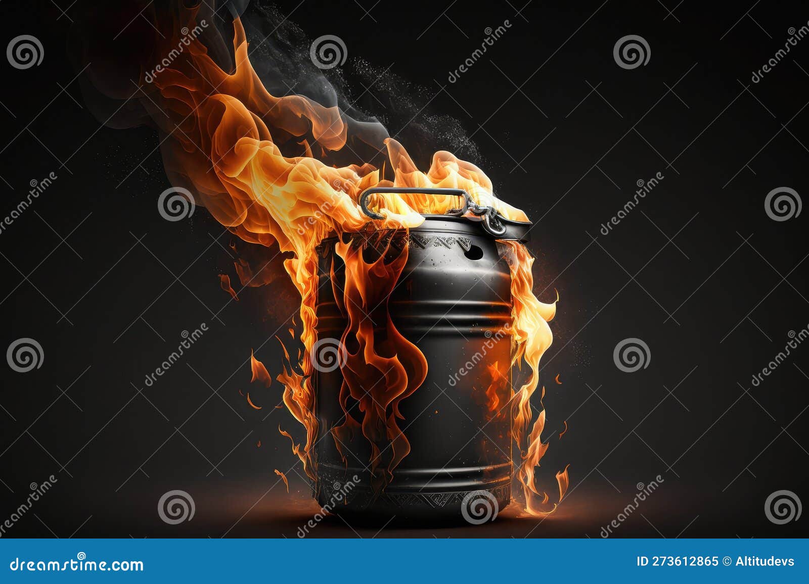 Gasoline Canister with Flame Burning on Its Side, for Dramatic Effect ...