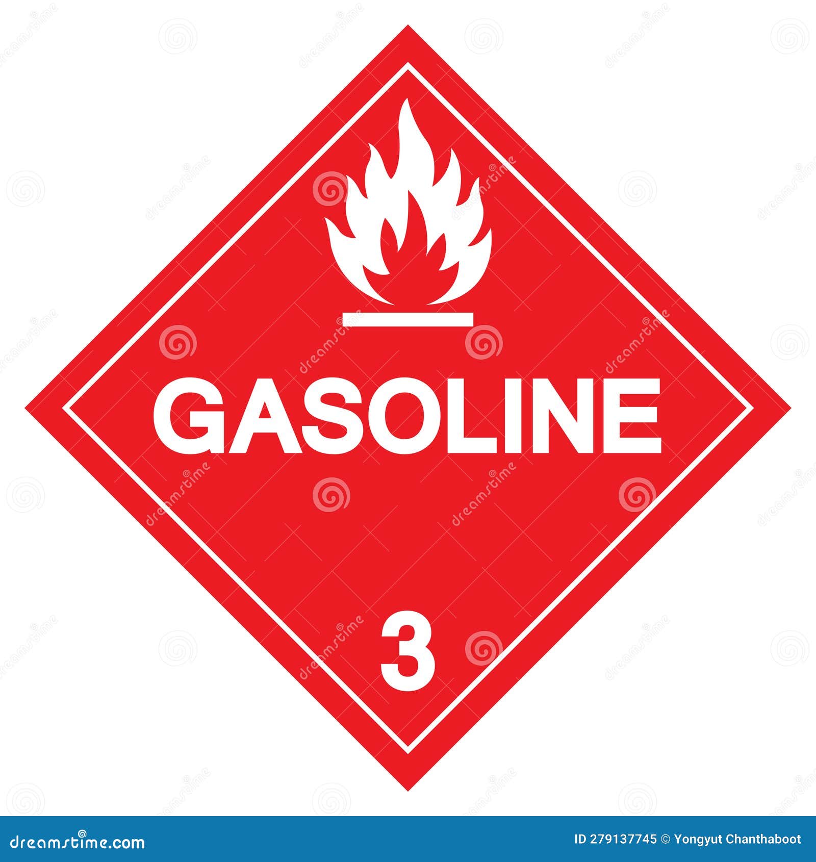 Gasoline Class 3 Symbol Sign,Vector Illustration, Isolate on White ...