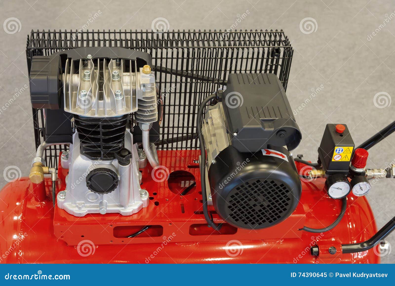 Gasoline and Electric Engines of New Compressor Stock Image - Image of ...