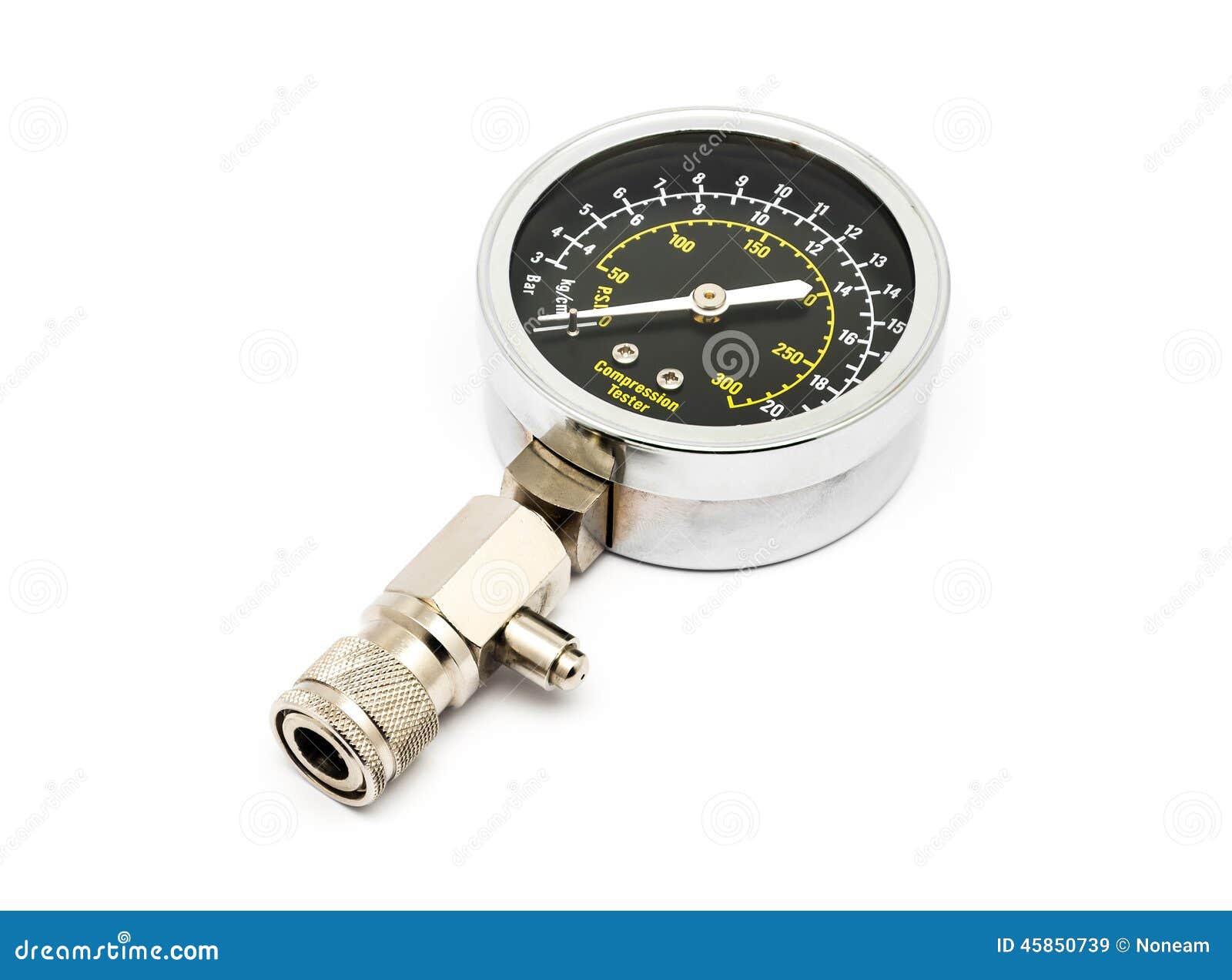 Engine Compression Tester Isolated On White Background. Set For Testing ...