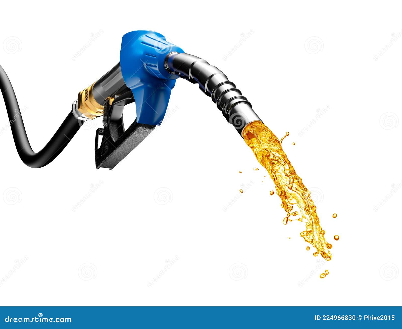 Gasoline Gushing Out from Pump Stock Photo - Image of gushing, isolated ...