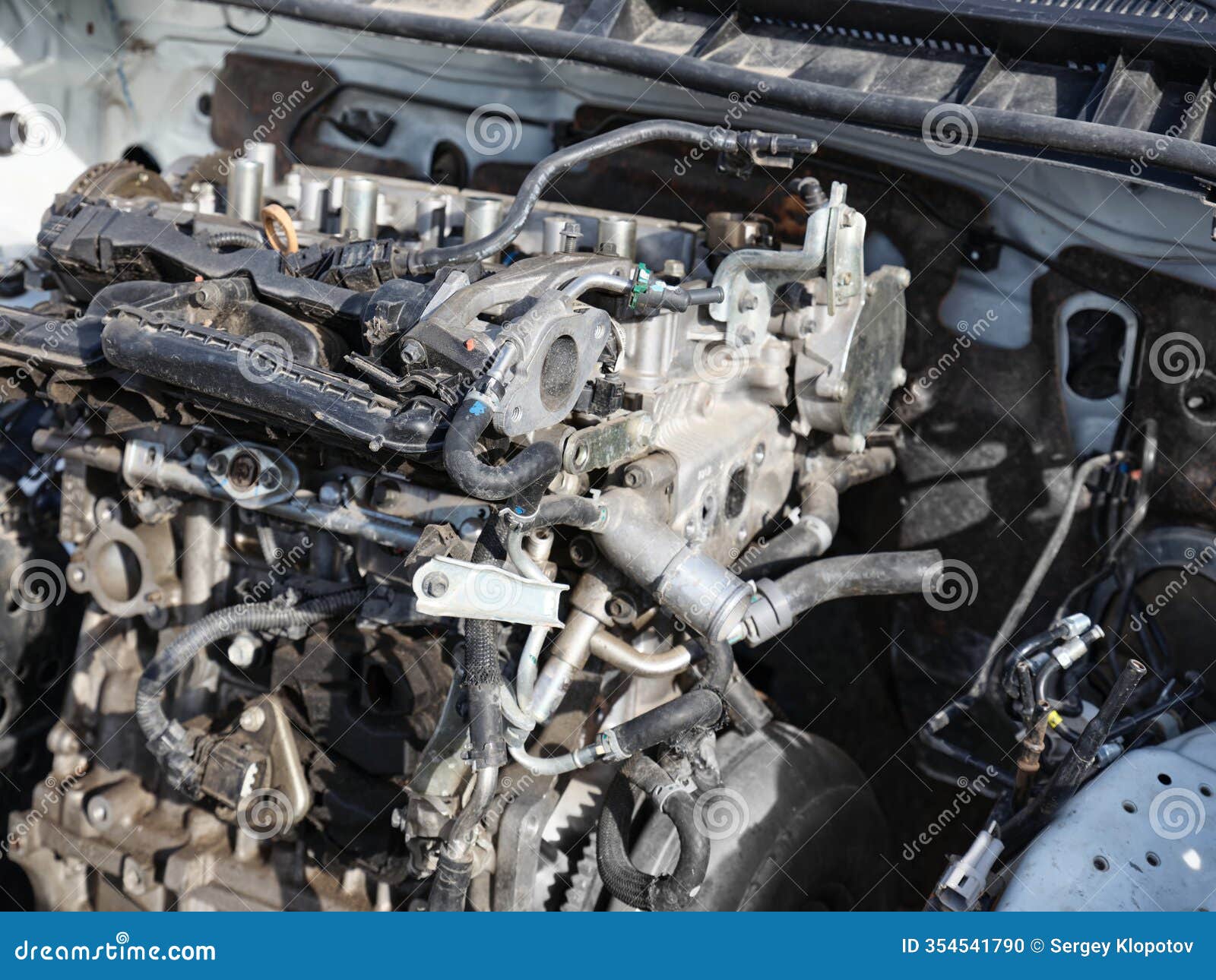 Gasoline Internal Combustion Engine Disassembly for Repair in a ...