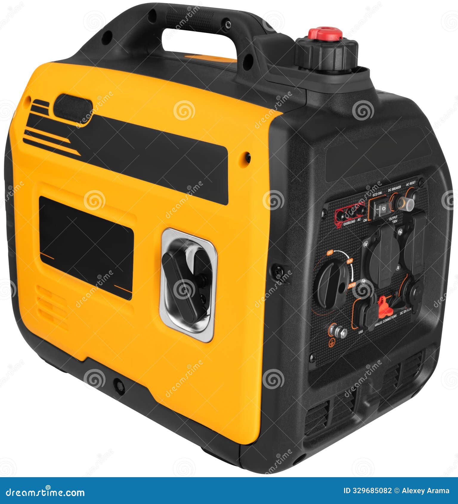 Gasoline Inverter Generator, with Correct Current Sine Wave, on White ...