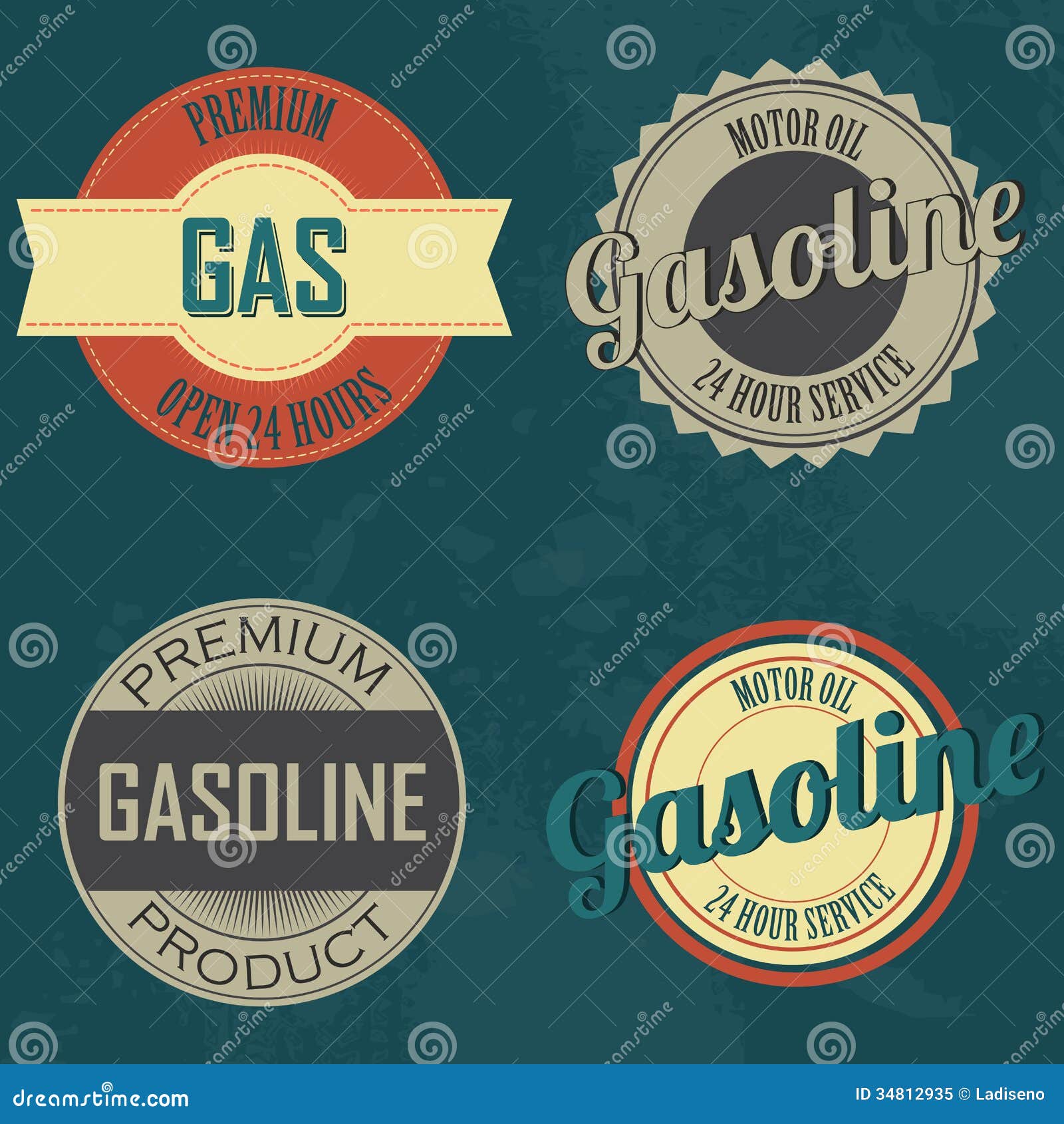 Gasoline labels stock vector. Illustration of abstract - 34812935