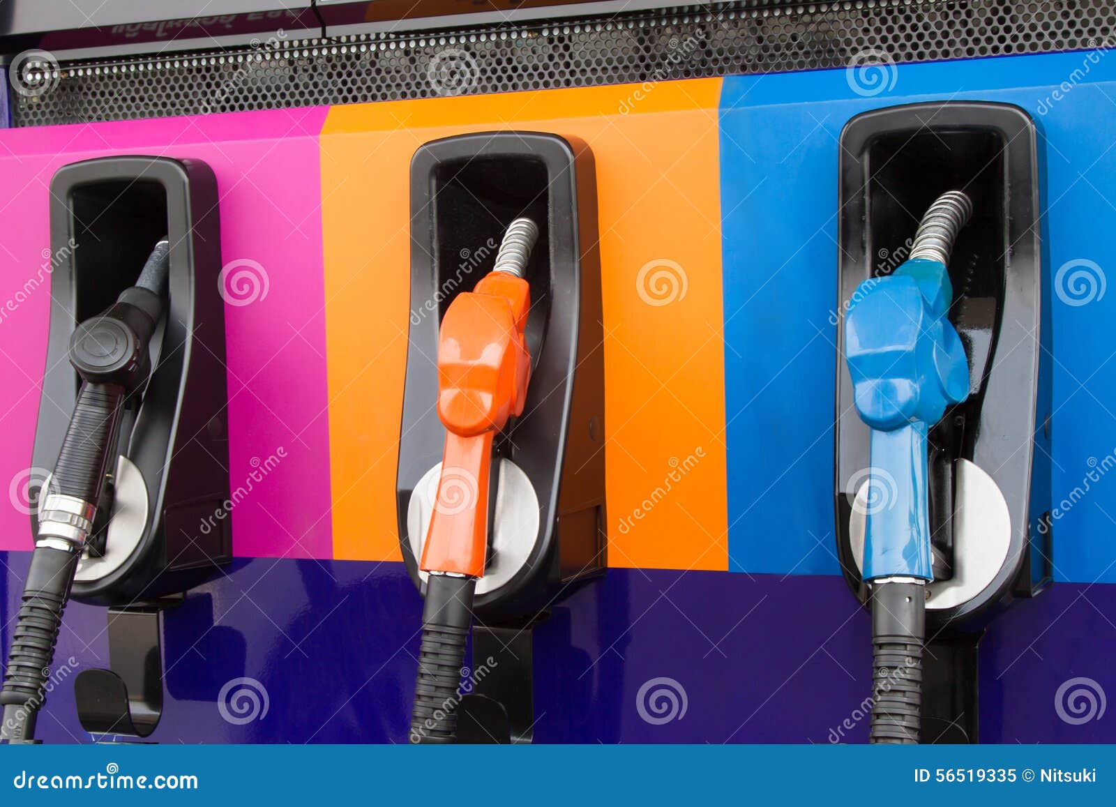 Gasoline Pump nozzles stock image. Image of litre, gallon - 56519335