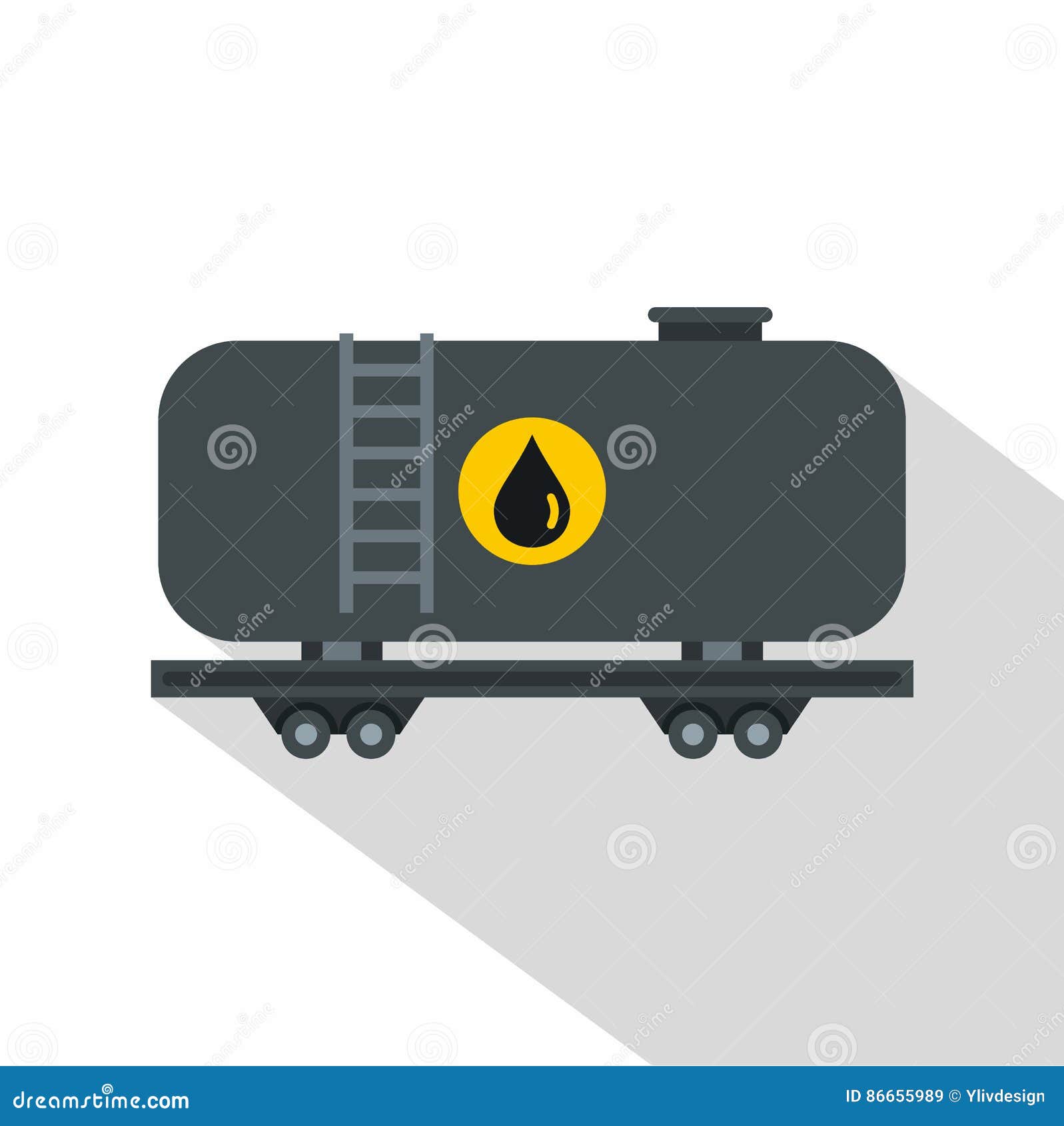 Gasoline Railroad Tanker Icon, Flat Style Stock Vector - Illustration ...