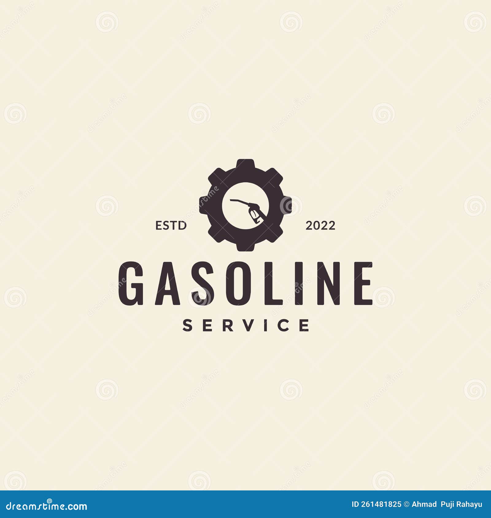 Gasoline with Service Gear Hipster Logo Design Vector Stock Vector ...
