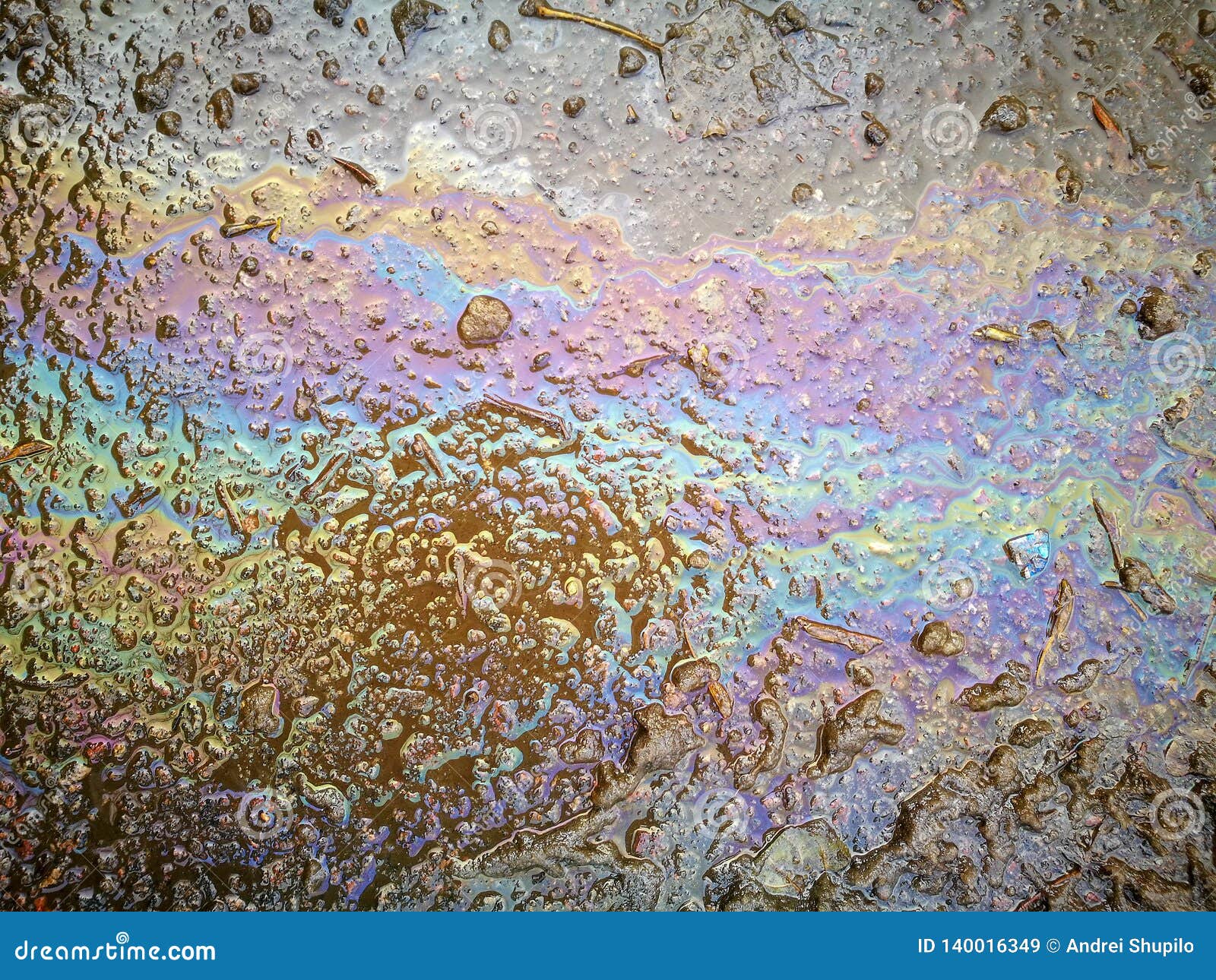 Gasoline Spilled on the Ground As an Abstract Background Stock Image ...