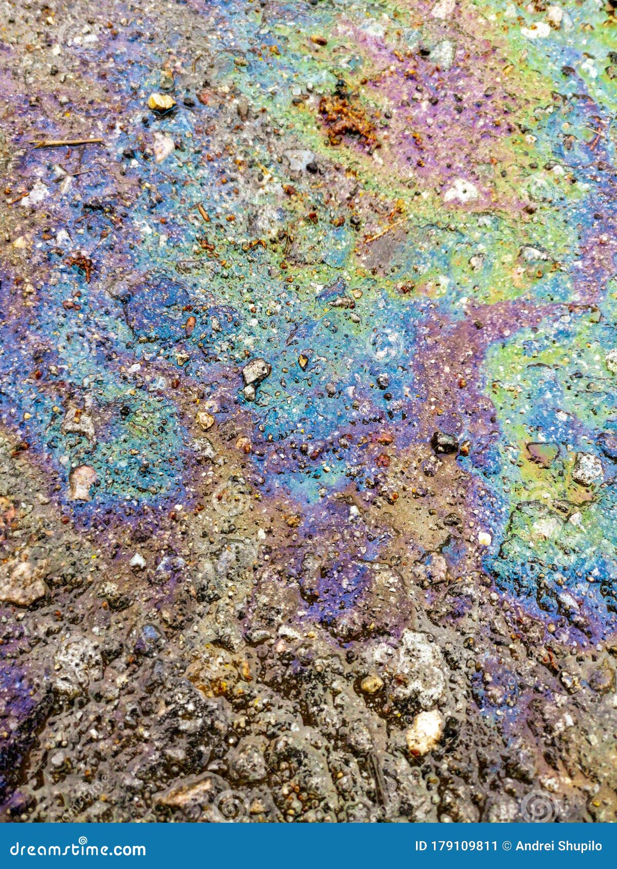 Gasoline Stains on the Wet As a Background Stock Image - Image of ...