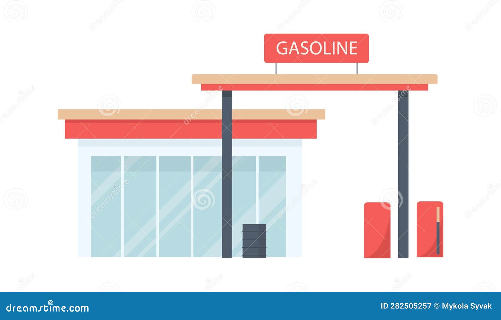 Gasoline Station Building stock vector. Illustration of service - 282505257