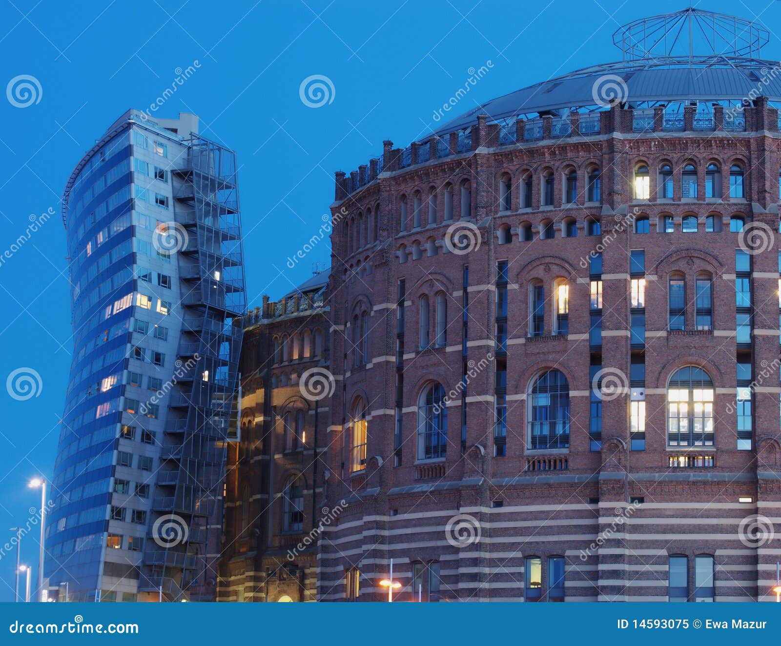 Gasometer-Vienna stock image. Image of architecture, blue - 14593075