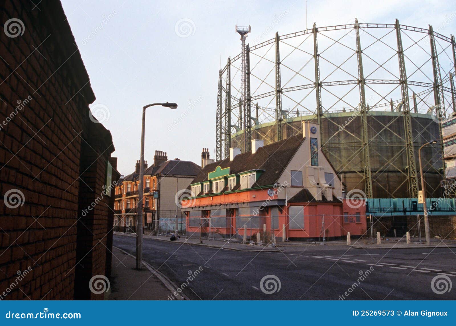 Gasometers in London editorial stock photo. Image of horizontal - 25269573