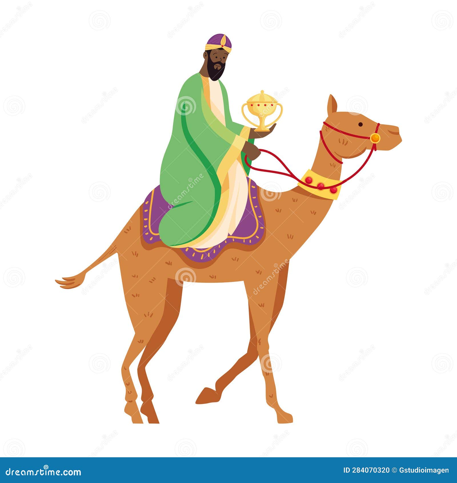 Gaspar - Wise Man And King Celebrate Epiphany - Cute Vector ...