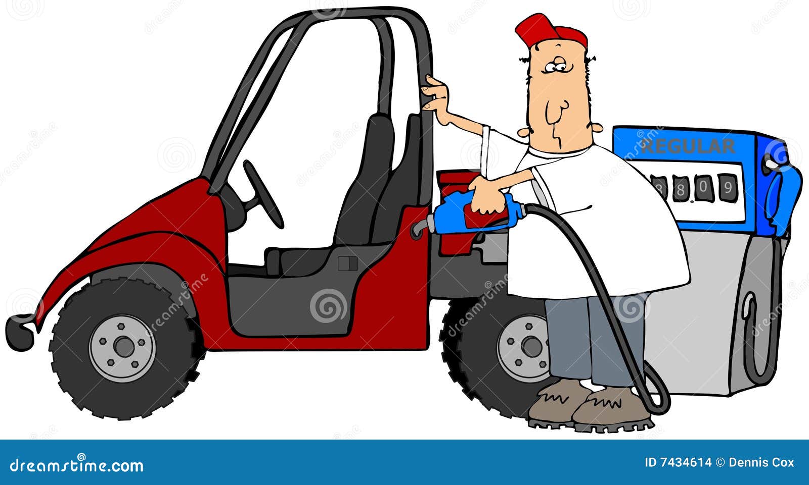 Gassing Up a UTV stock illustration. Illustration of male - 7434614