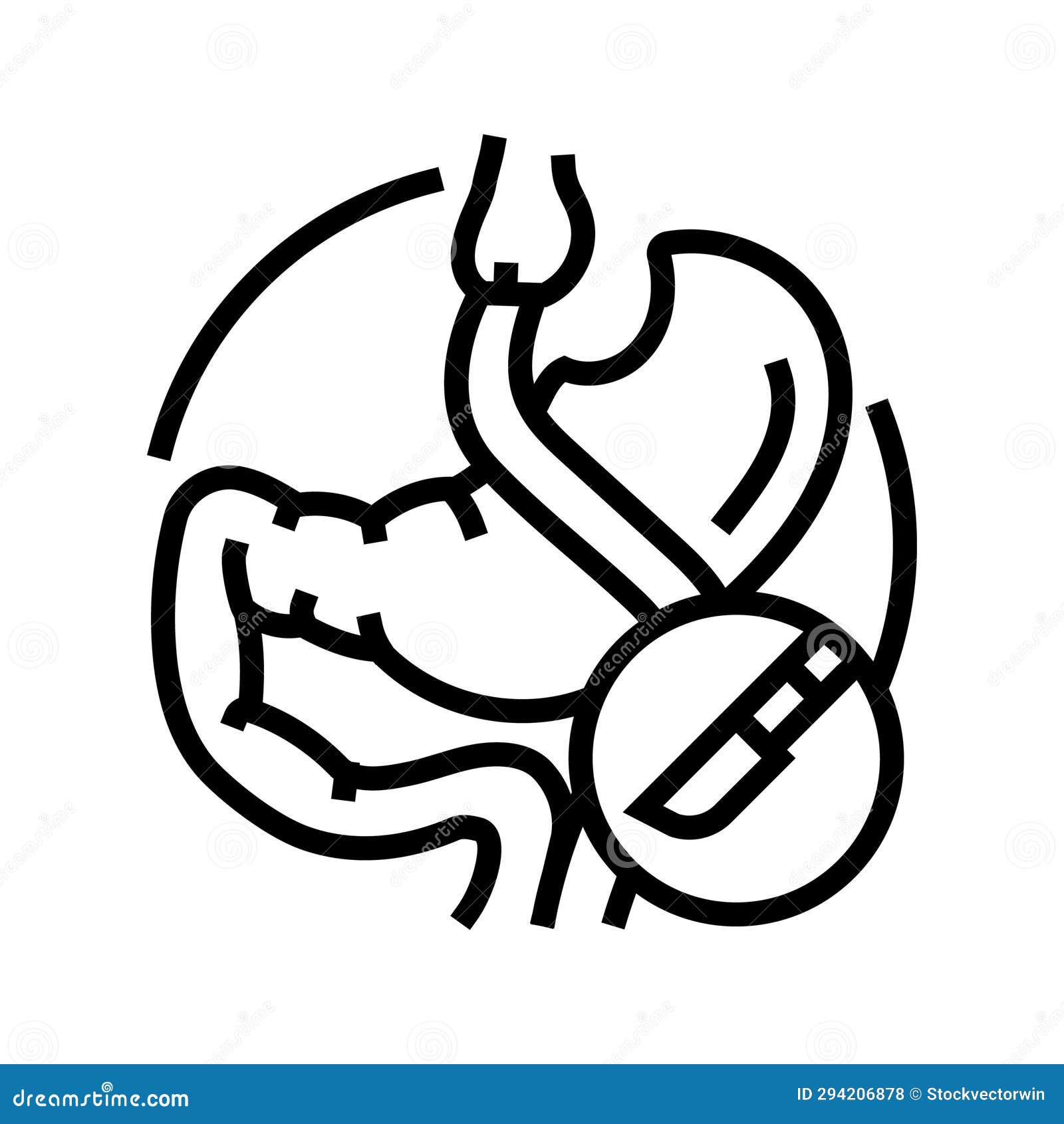 Gastric Bypass Gastroenterologist Line Icon Vector Illustration Stock Vector Illustration Of