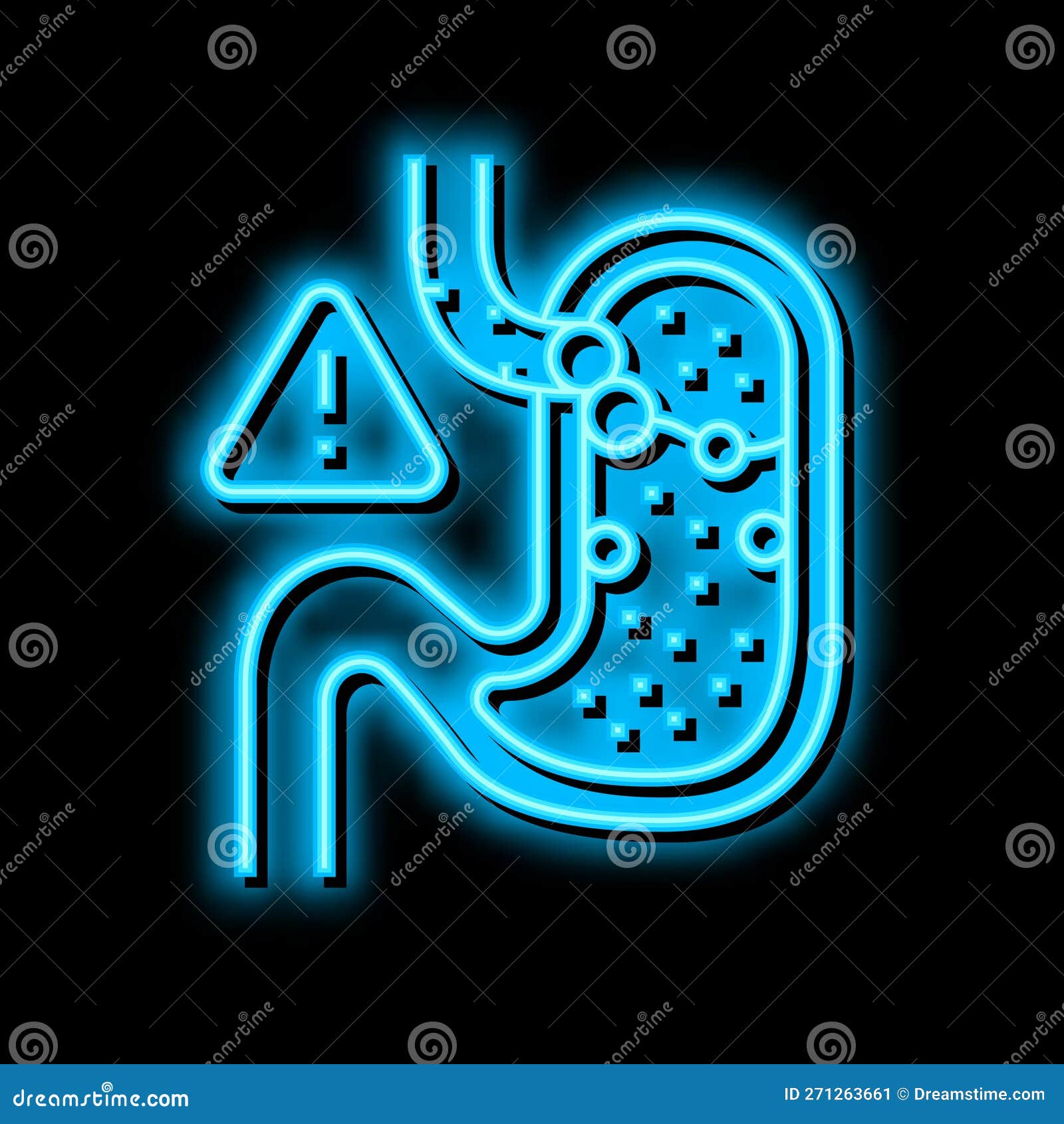 Gastric Reflux Neon Glow Icon Illustration Stock Vector - Illustration ...