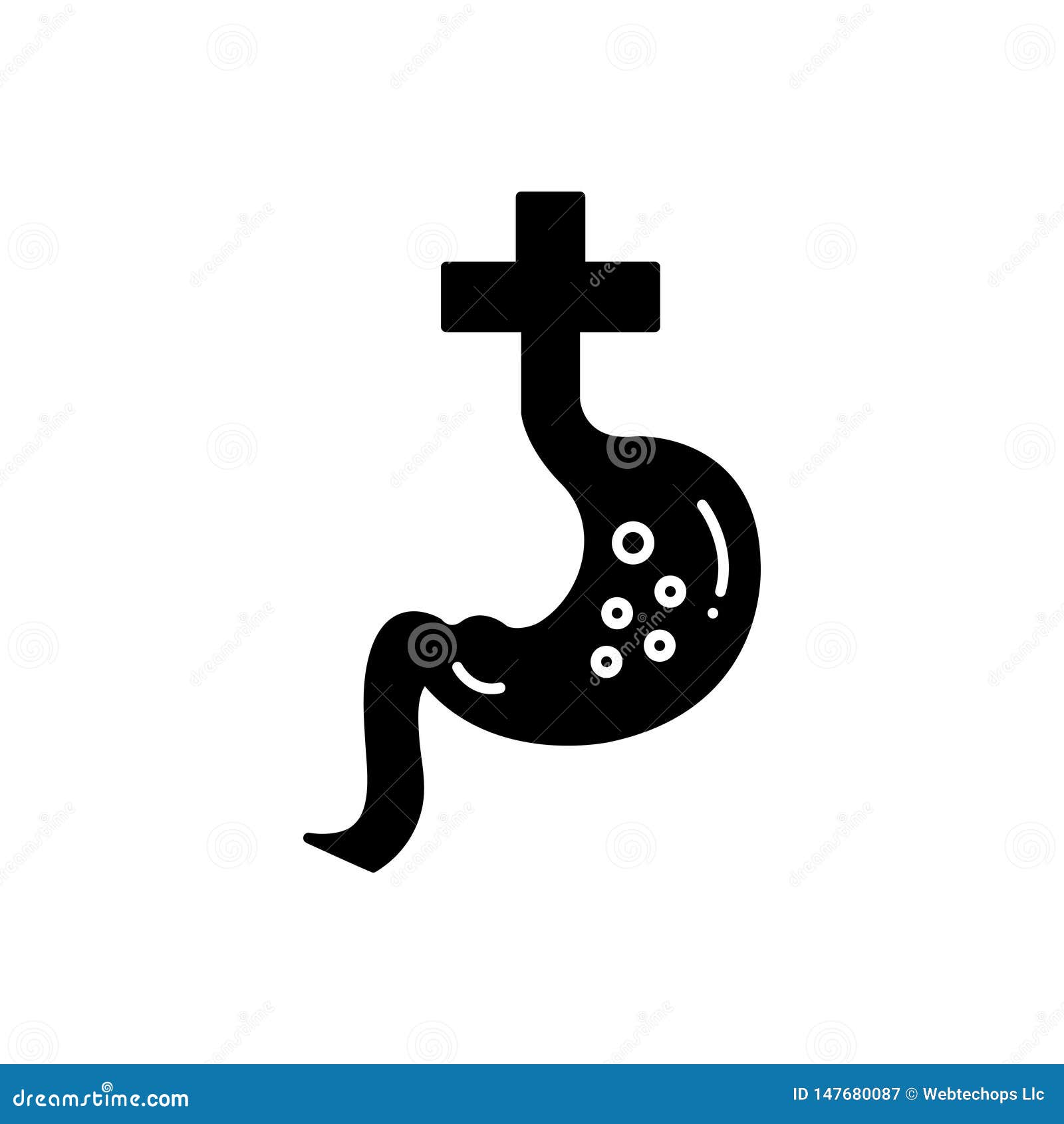Black Solid Icon for Gastroenterology, Gastro and Medical Stock Vector ...